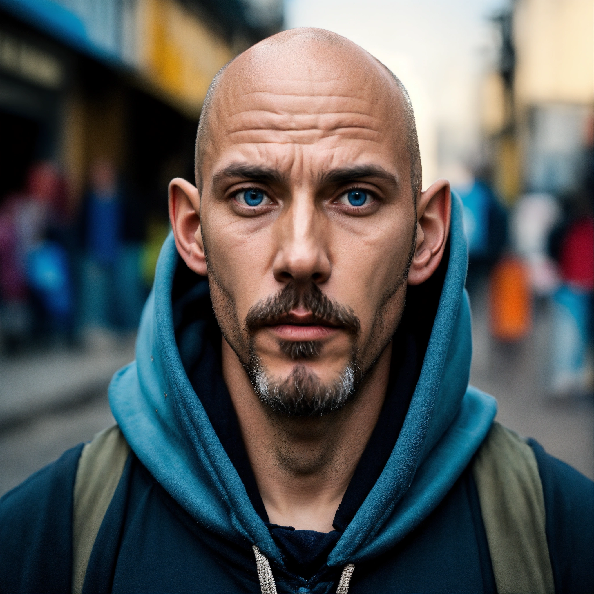 Lexica - A HUGE HOMELESS MAN WITH A HUGE LUMPY BALD HEAD, A TINY GOATEE ...