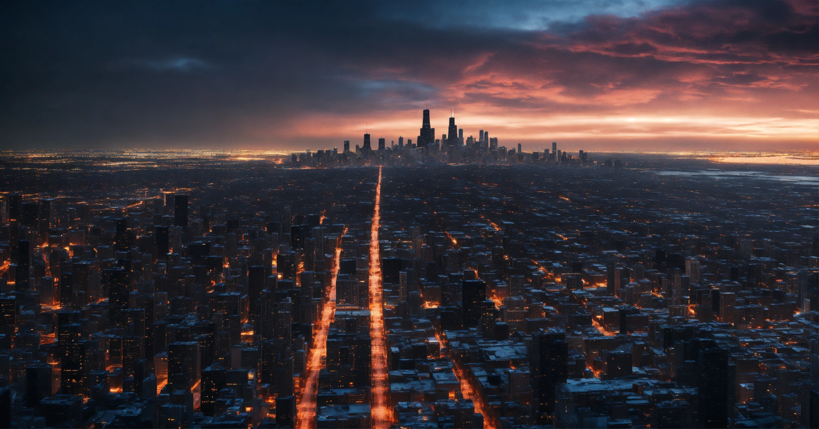 Lexica - Hyper detailed dark dystopian panoramic view of the desolate ...
