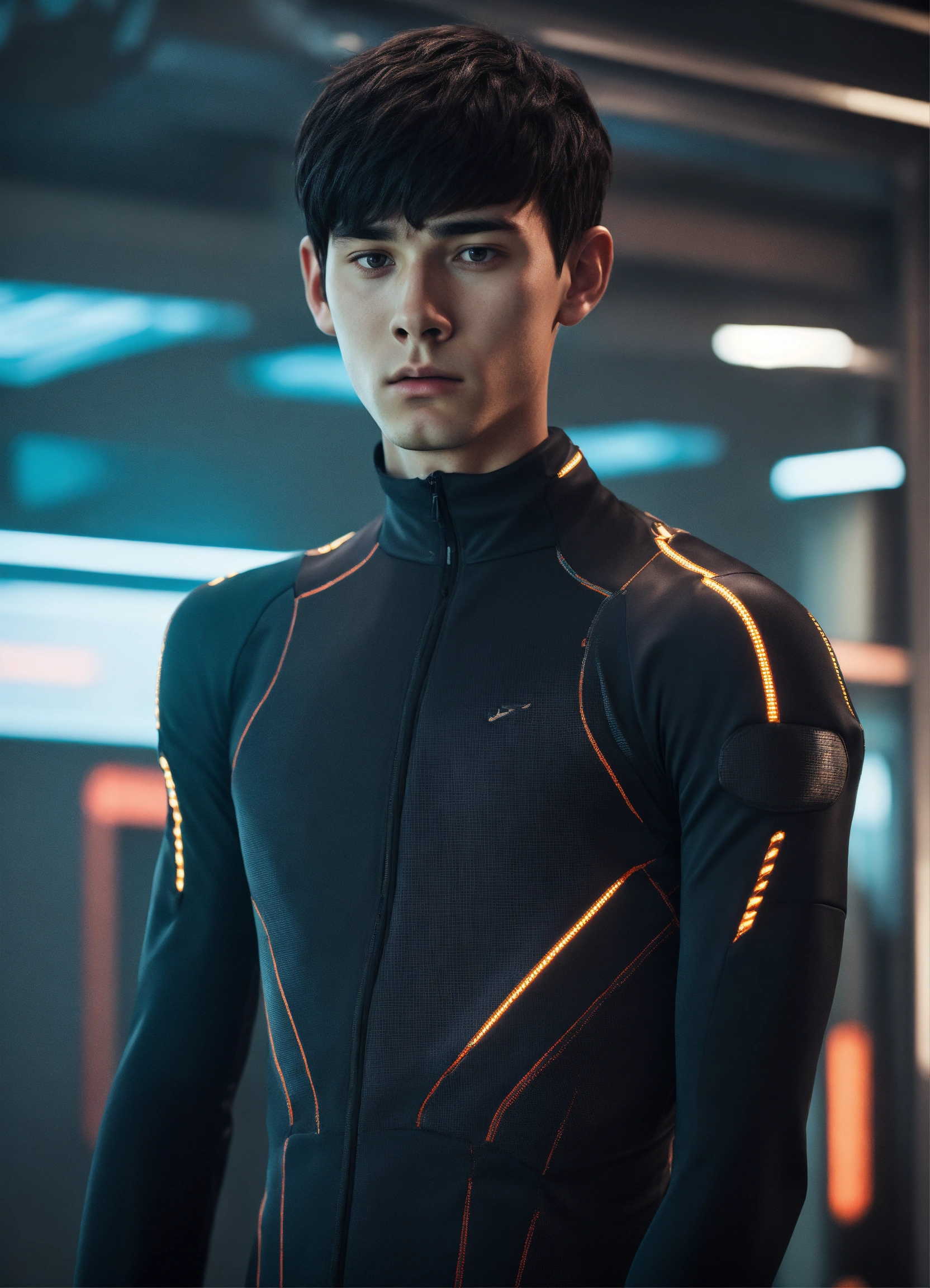 Lexica - A realistic photo of a 20 years old thin boy, dark short hair ...