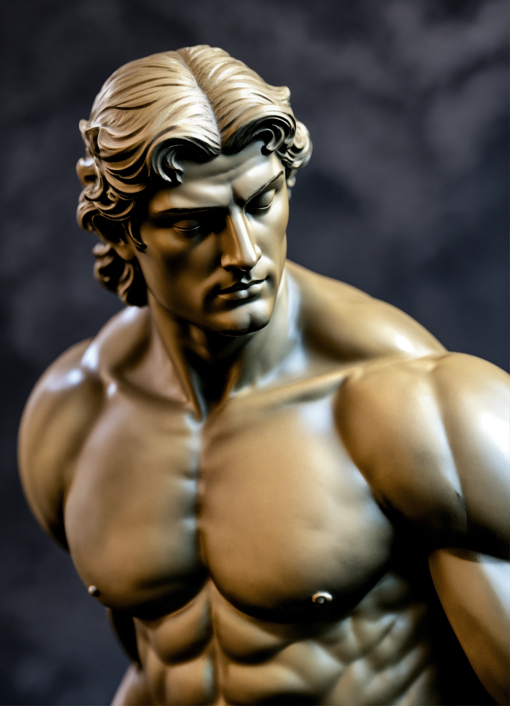 Lexica - Simple muscular greek god statue with middelparting hair with ...