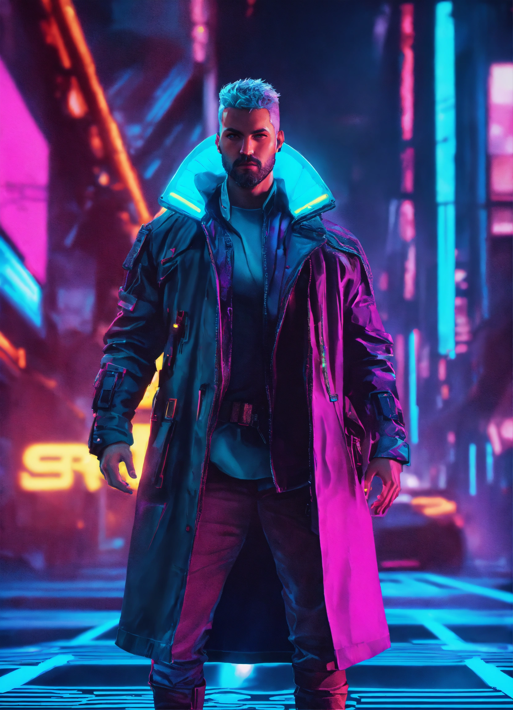 Lexica - Cinematic photography cyberpunk style male visionary leader ...