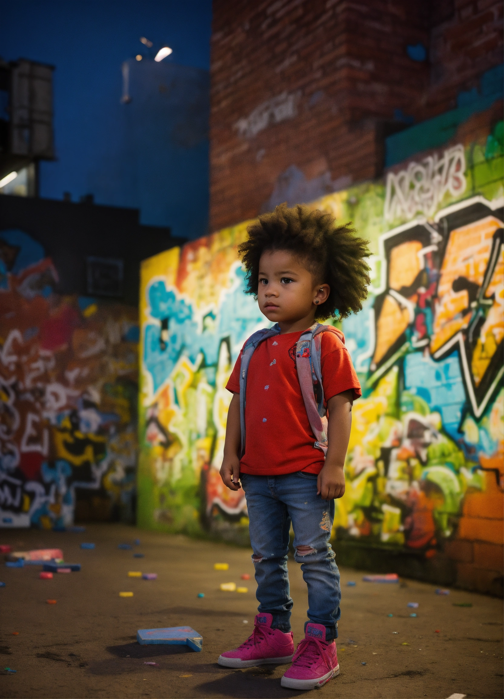 Lexica - Create a surreal 3D portrait of a fierce Biracial child, their ...