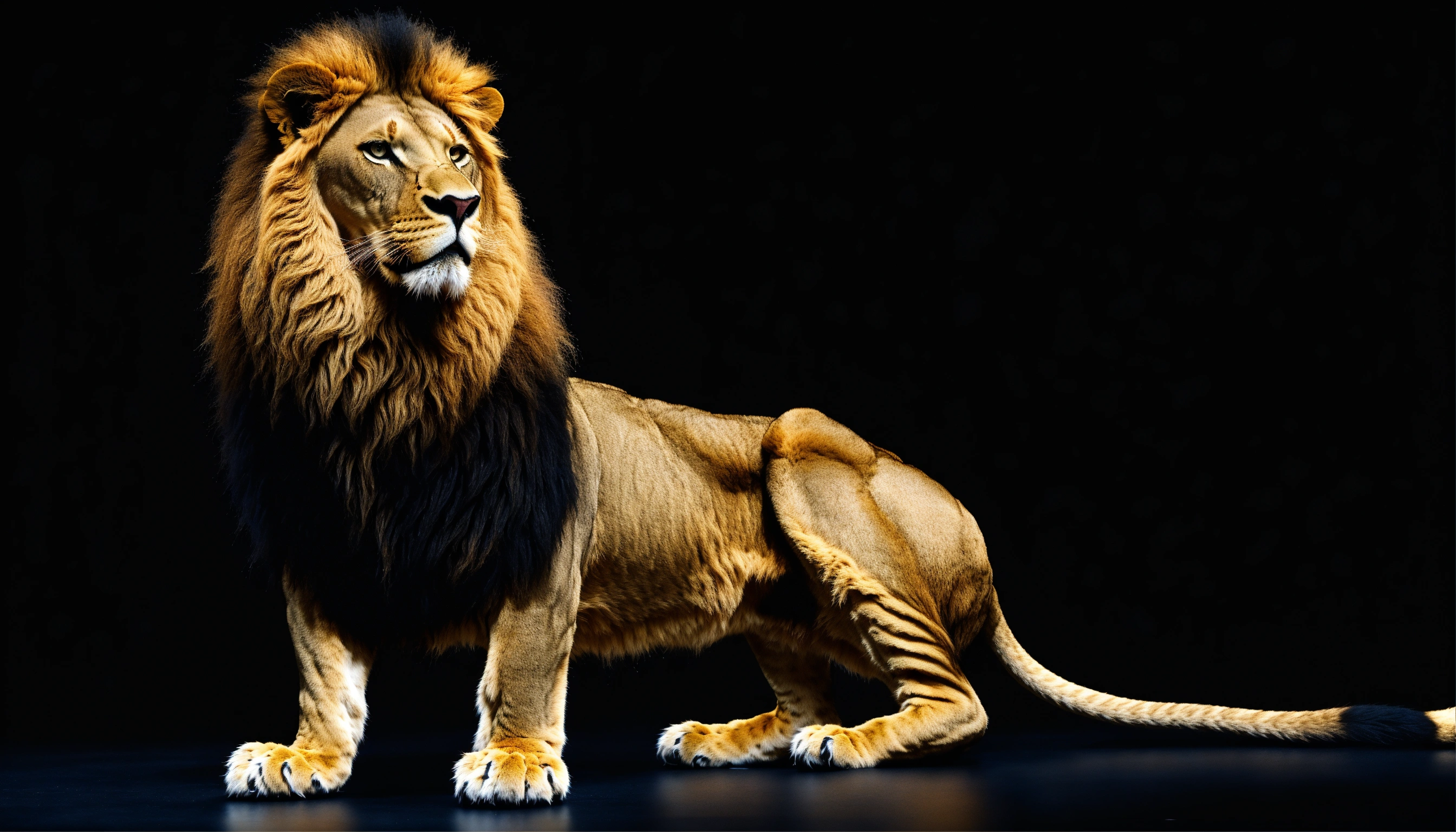 Lexica - A female lion , 16K resolution. Side pose standing, looking at ...