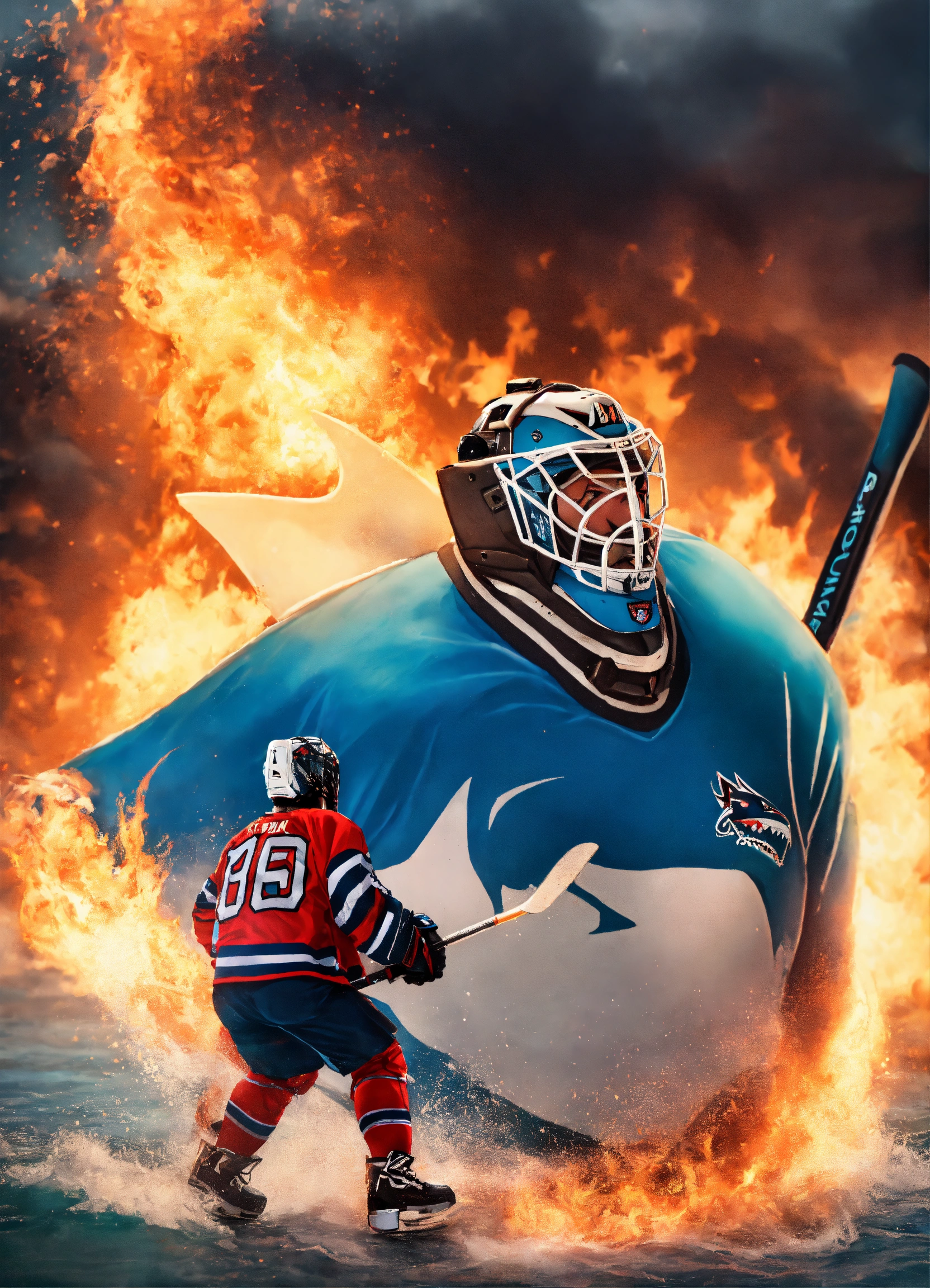 Lexica - Milton menace goalie carter tahk fighting a shark that is on ...