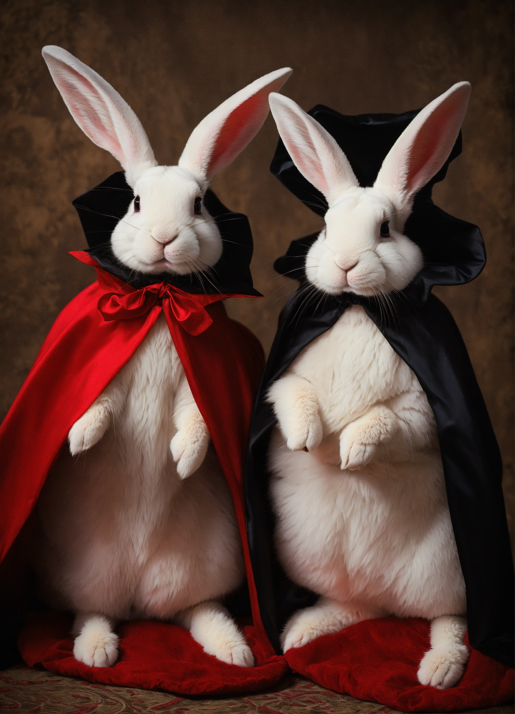 Lexica - Rabbits dressed as vampires.