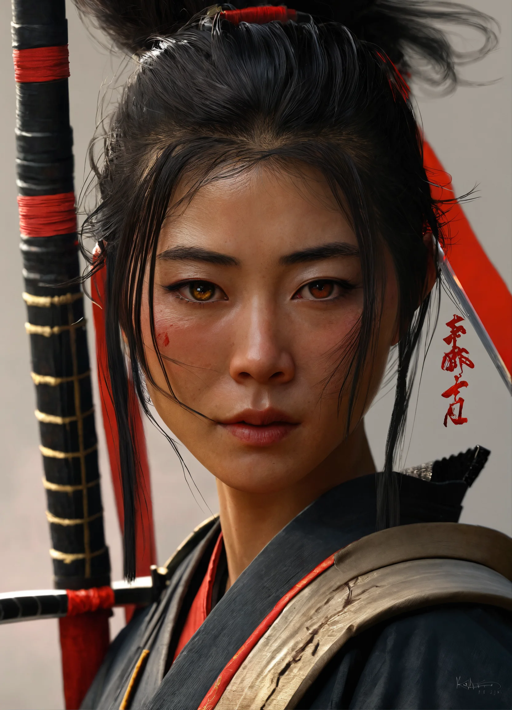 Lexica - "female Japanese ronin", heroine, katana, samurai, portrait ...