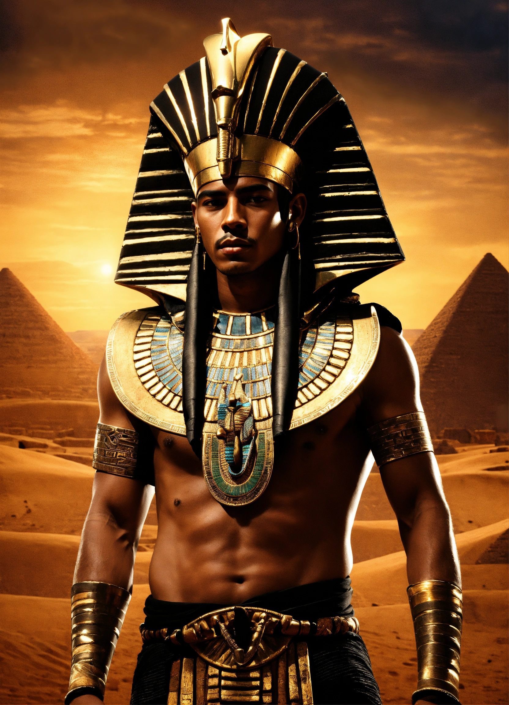 Lexica - Dark fantasy portrait of an ancient Egyptian male pharaoh