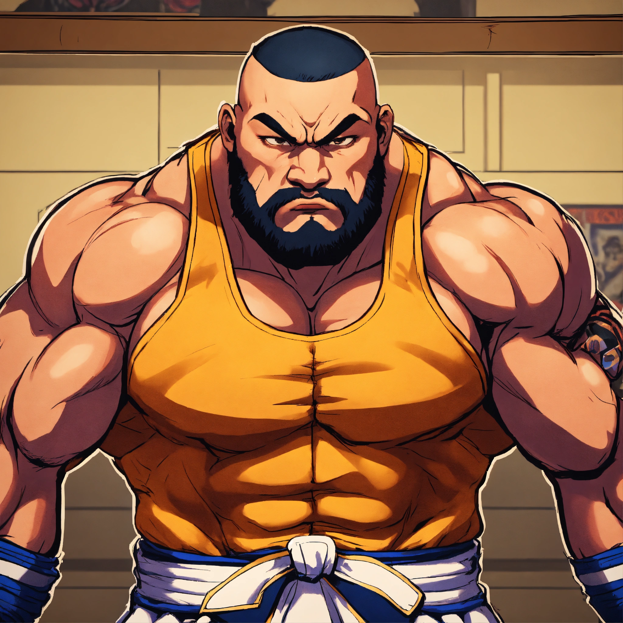 Lexica - 30-year-old wrestler with big muscles in a dojo, bodybuilder ...