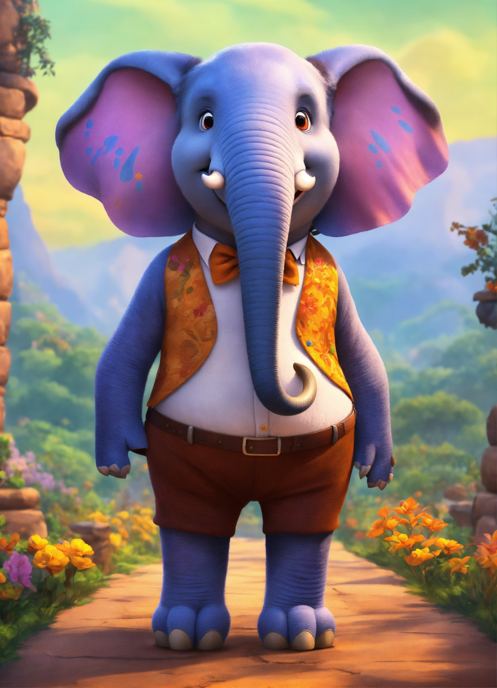 Lexica - Lephant,standing on two legs, as if it were a person with ...