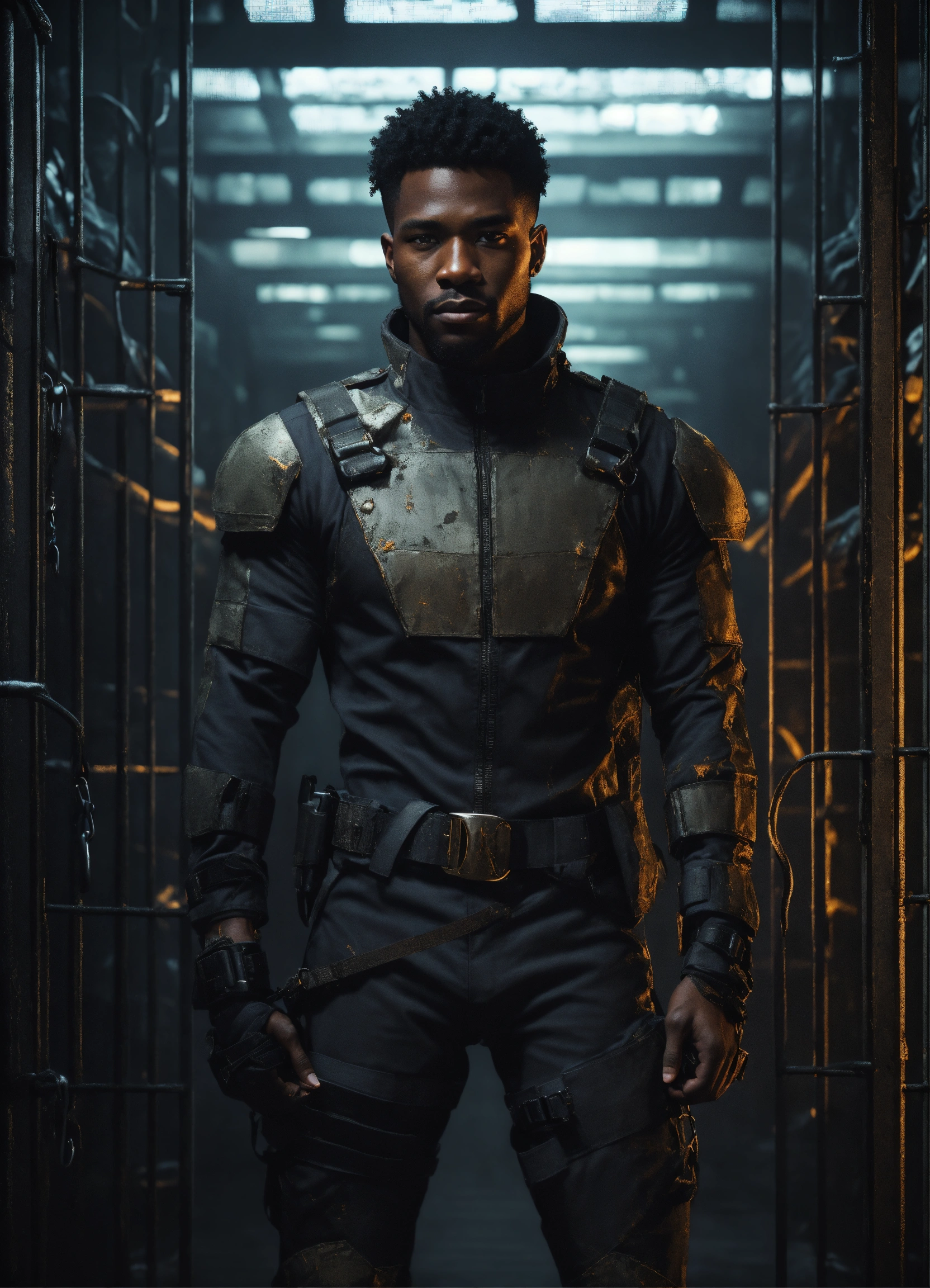 Lexica - Handcuffed, a handsome black male god, a strong prisoner with ...