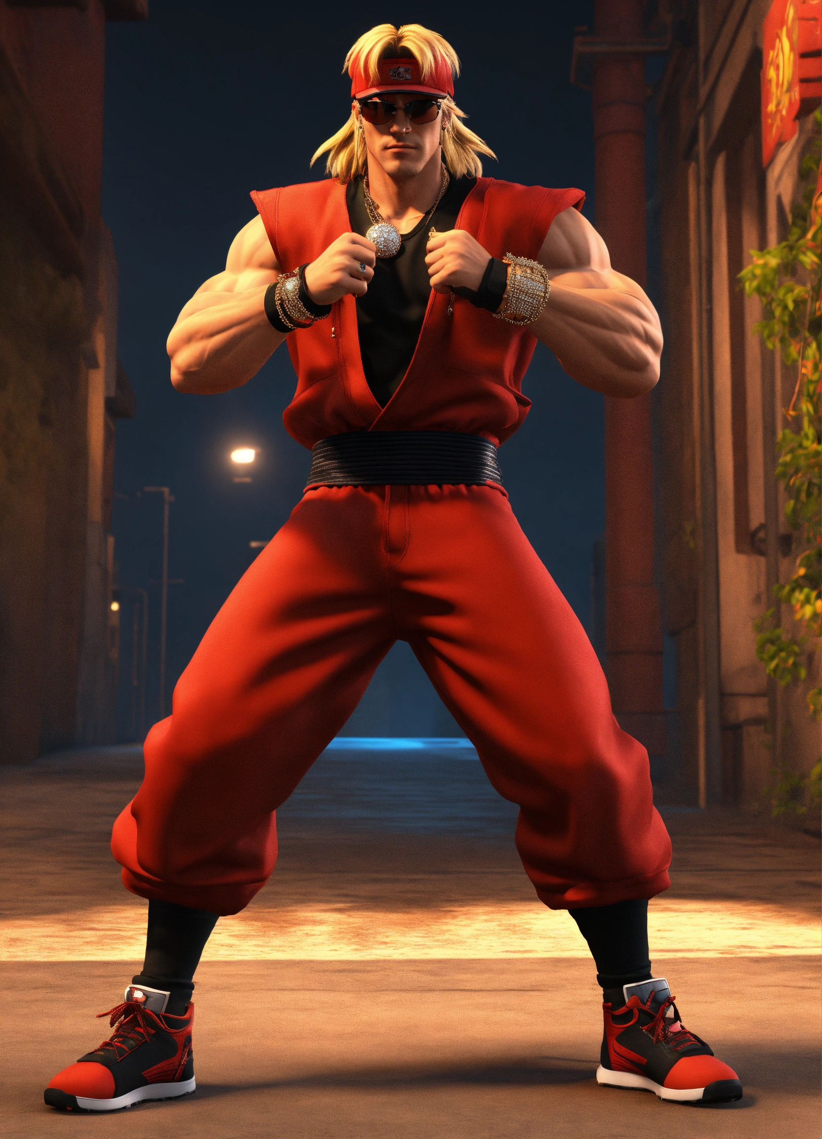 Lexica - 3D model, Ken Masters in trendy hip-hop attire, complete with ...
