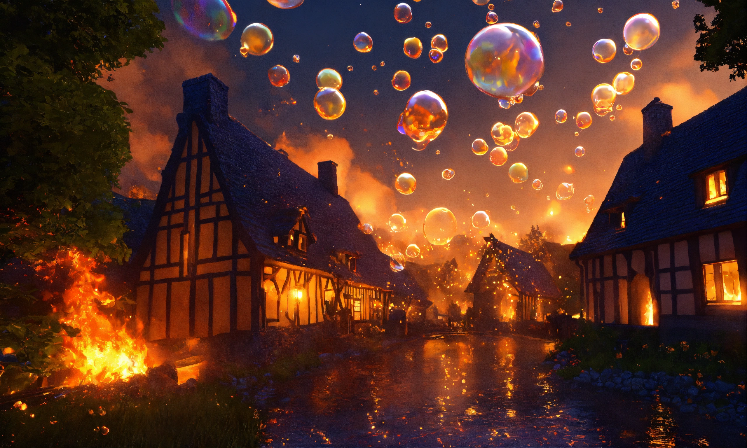 Lexica - Bubbles made from molten glass, lava bubbles, burning bubbles ...