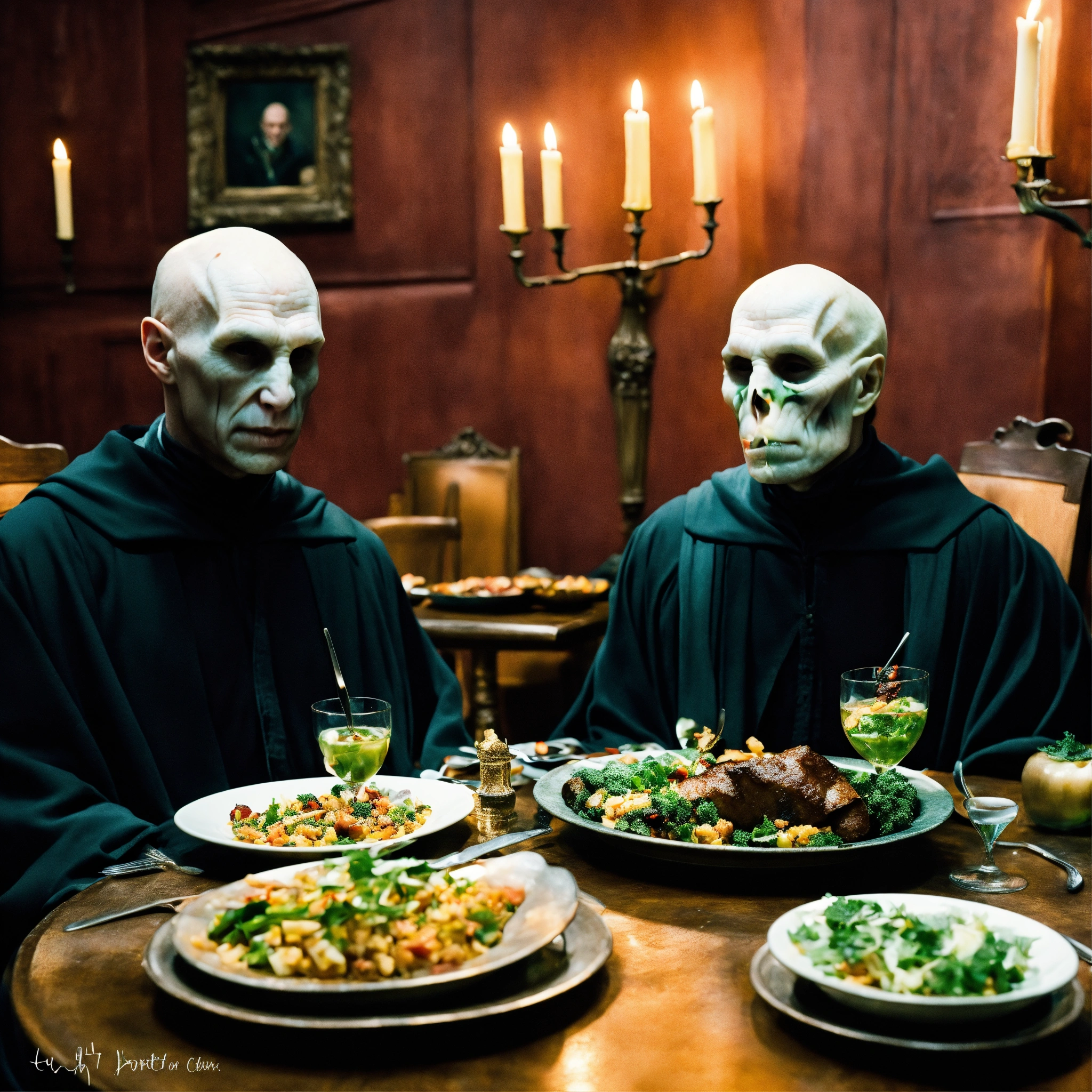 Lexica - Harry potter eating dinner with voldemort