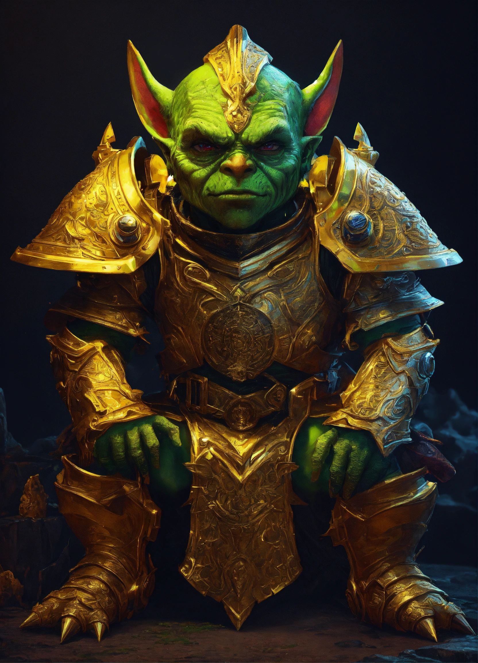 Lexica - A colorful portrait of a goblin, A FIERCE goblin IN FULL ...