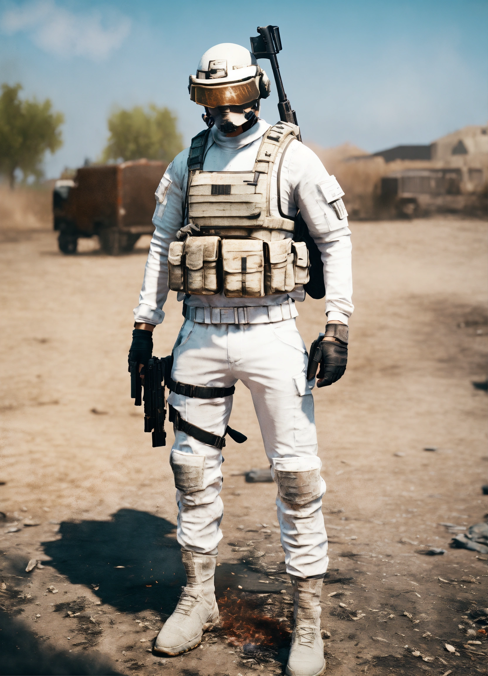 Lexica - Pubg player wearing white clothes