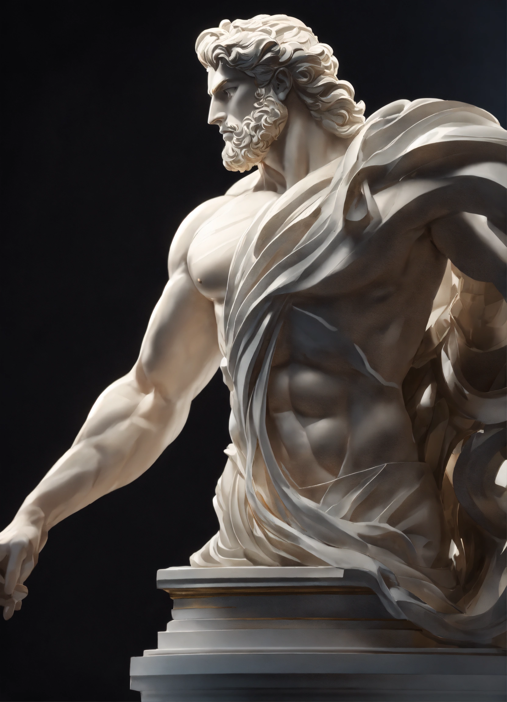 Lexica - A Statue from a muscular Greek god Statue with a wavey middel ...