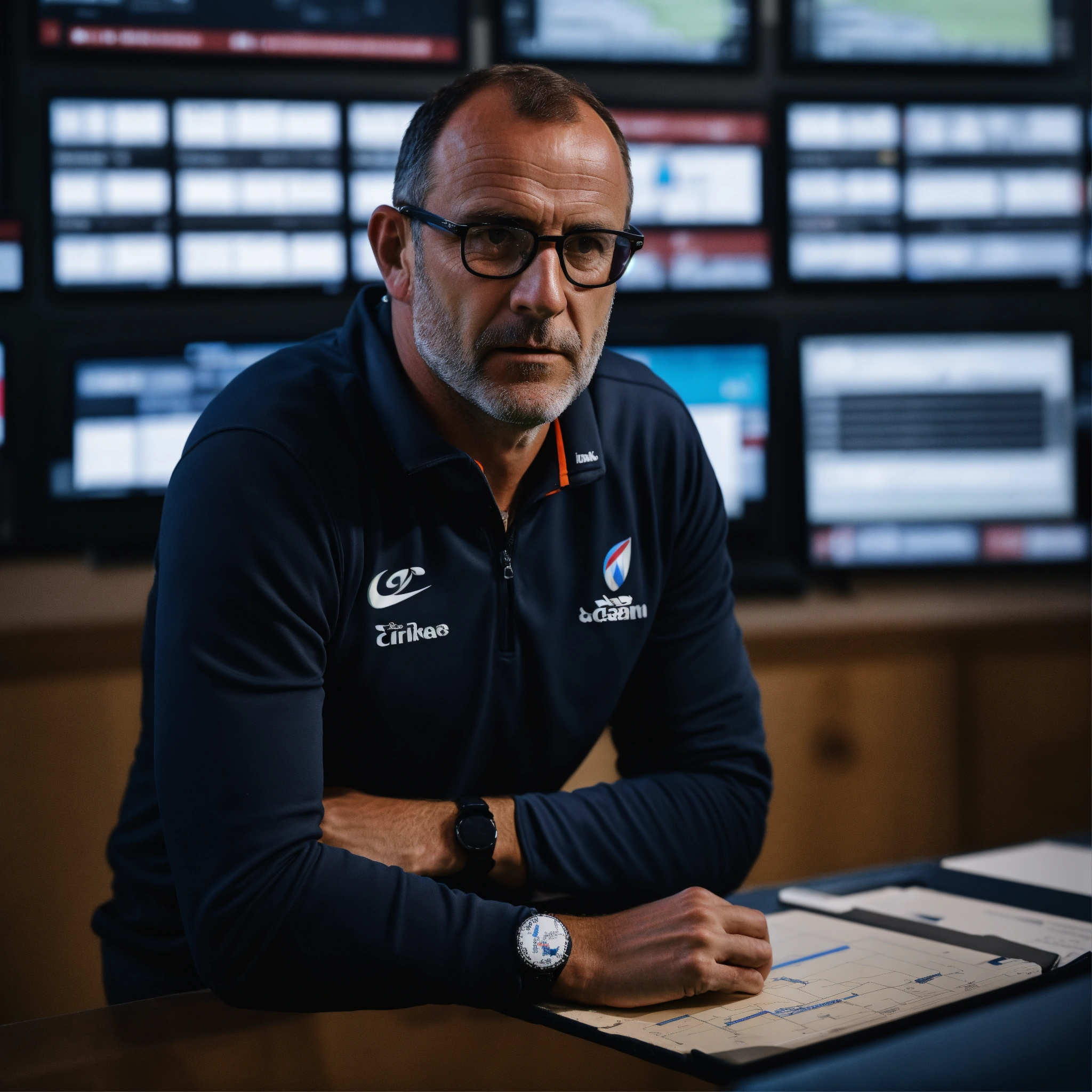 Lexica - Portrait of a french rugby coach wearing a pair of oversized ...