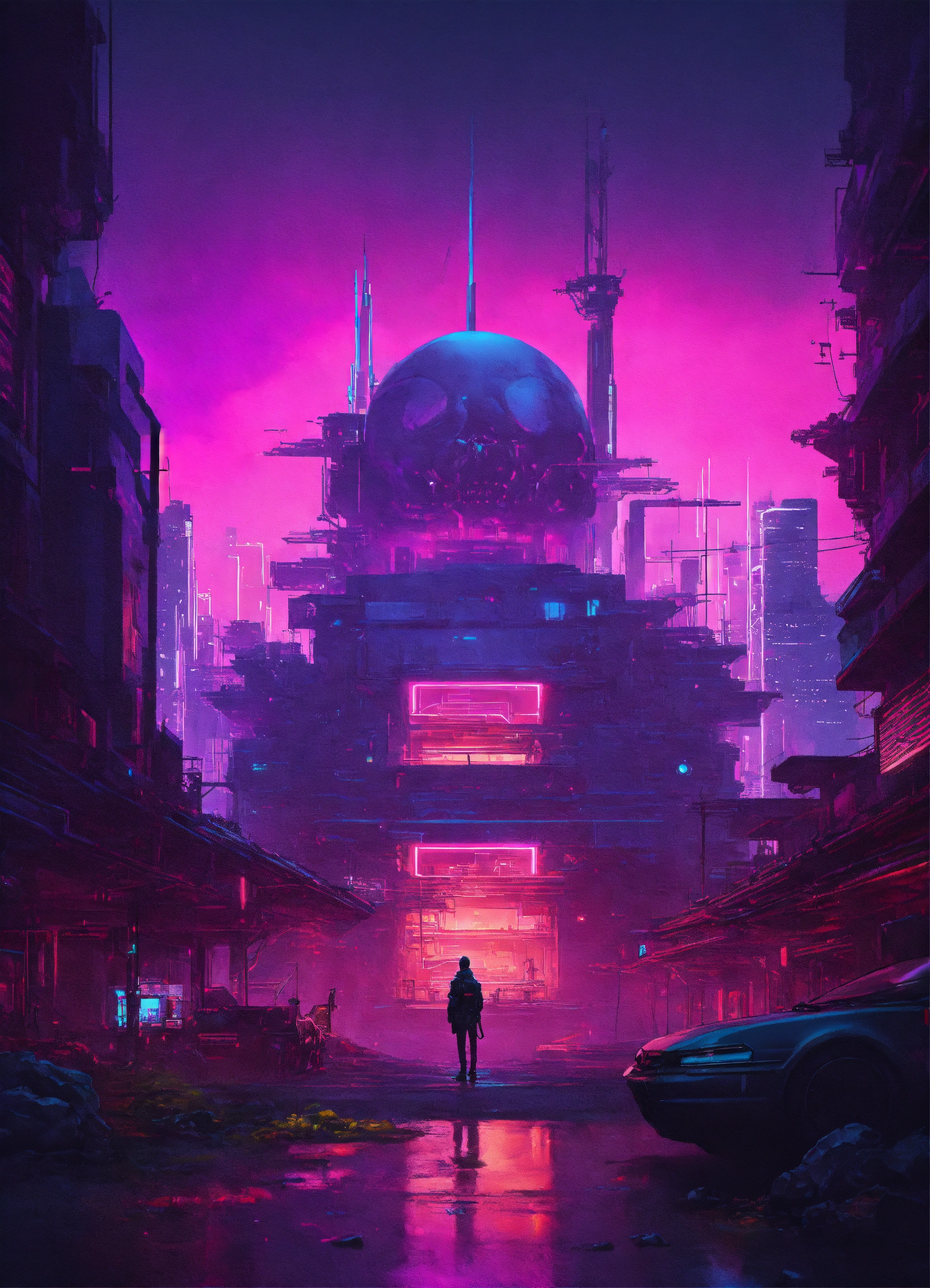 Lexica - Futuristic city architecture neon beeple fractal cyberpunk ...