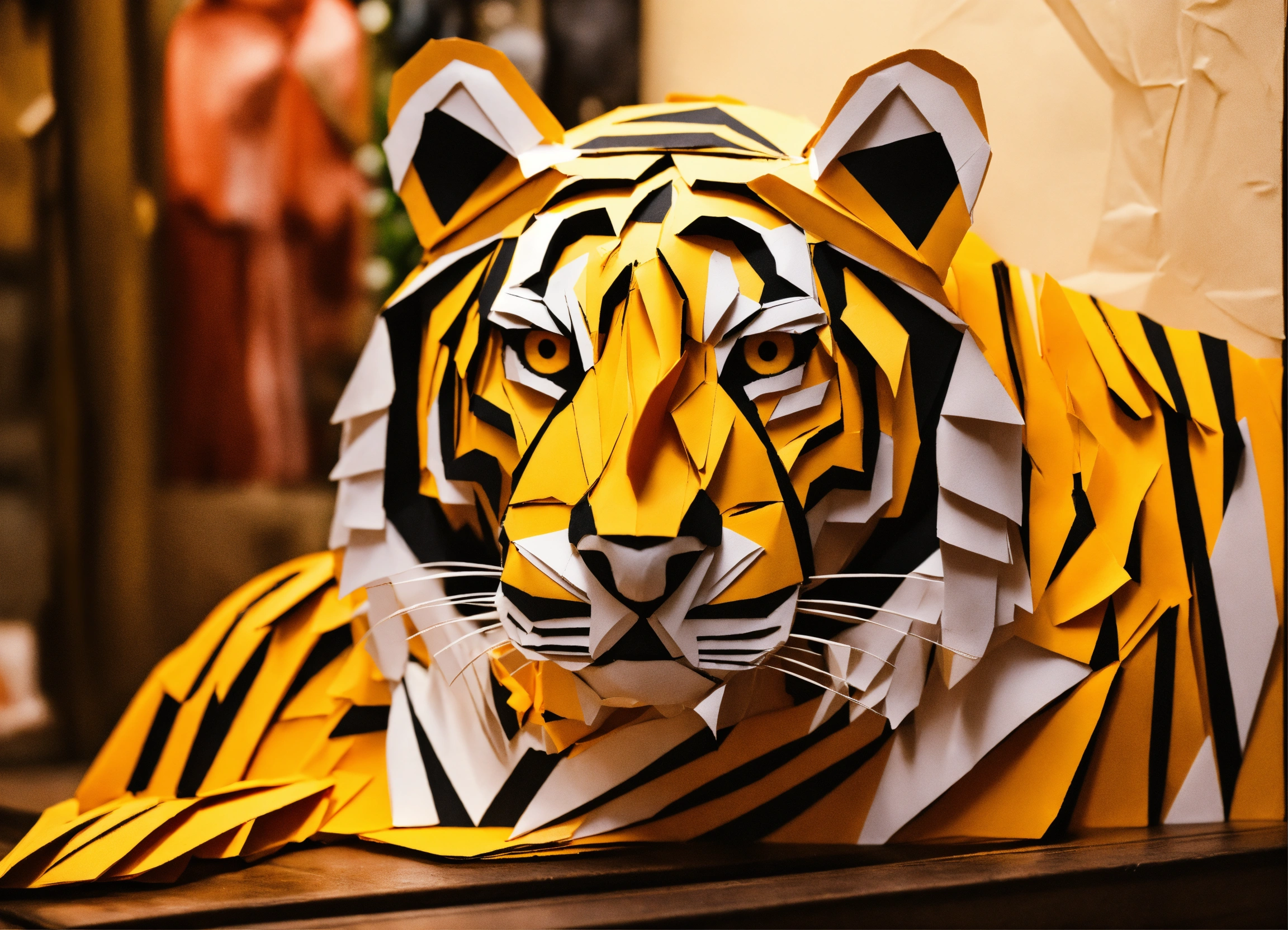 Lexica - Tiger made out of paper sheet