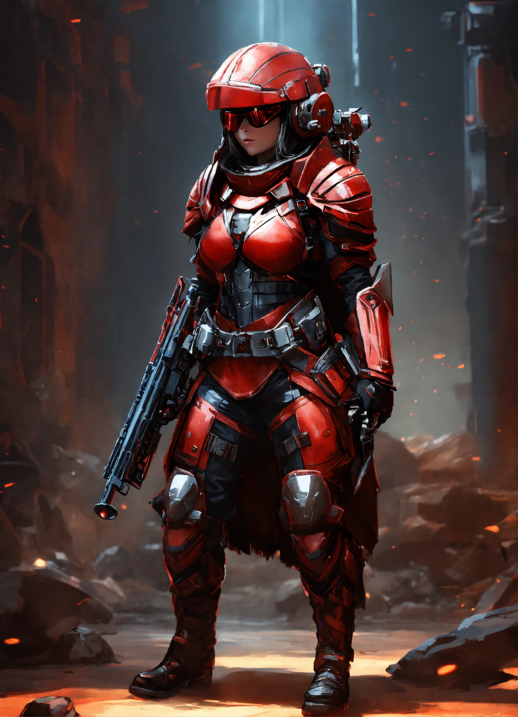 Lexica - Full body of an dwarf sci fi soldier wearing heavy sci fi ...
