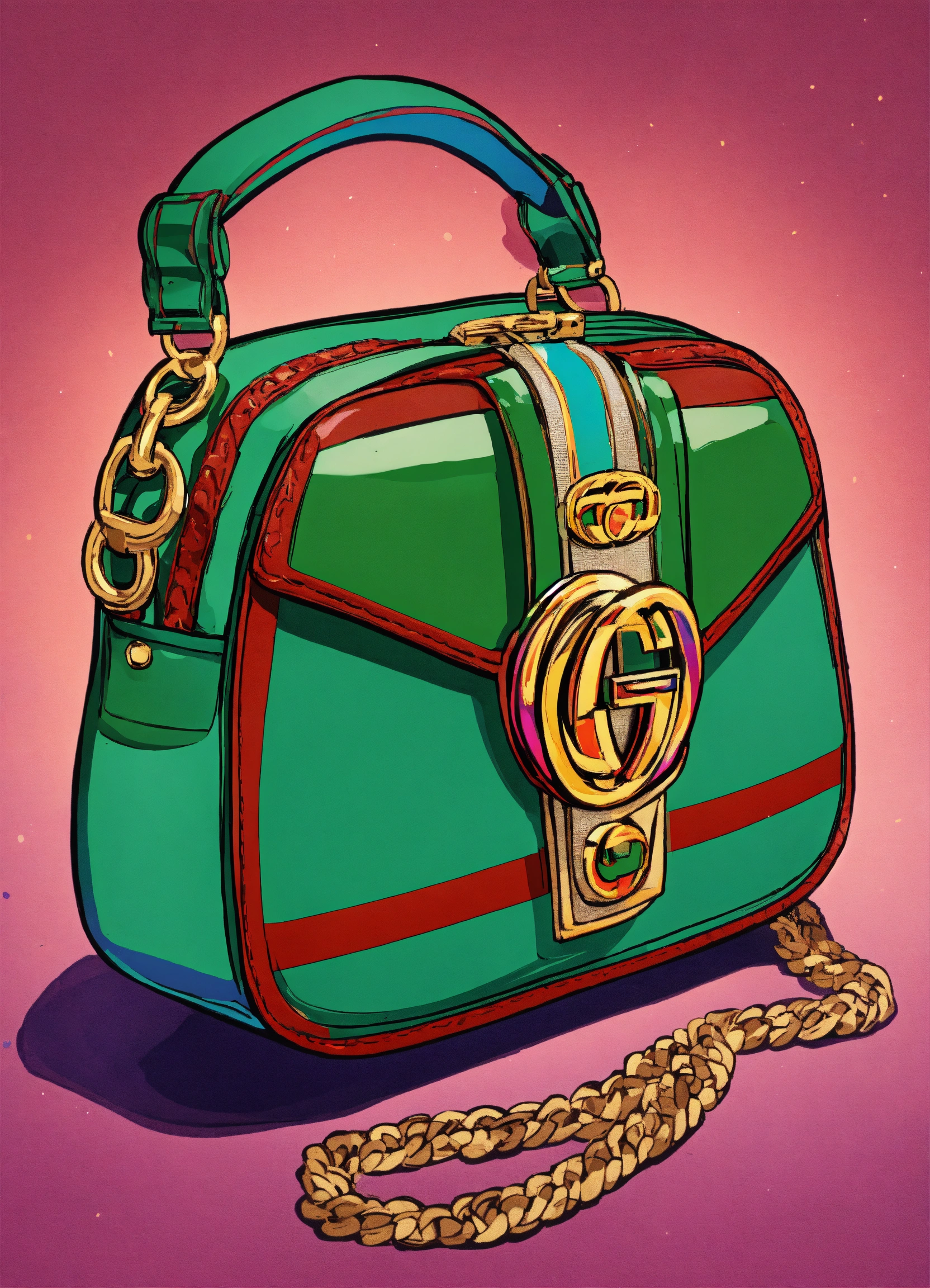 Lexica - Hip hop art style gucci purse clip art