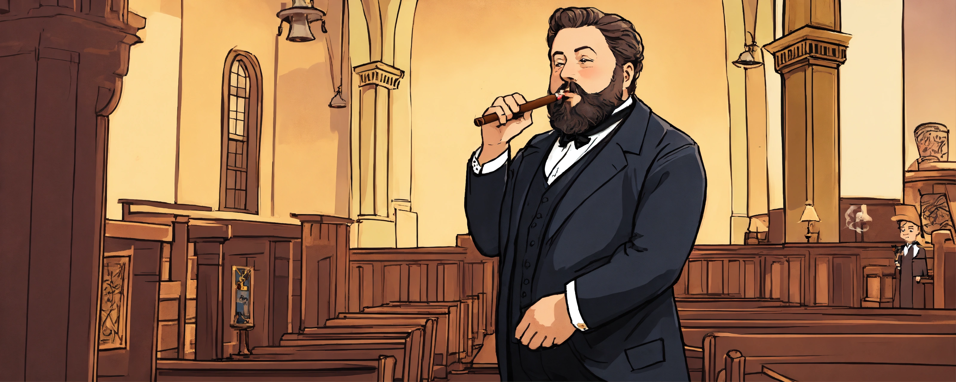 Lexica - Charles Spurgeon, cute cartoon style. He's depicted as one of ...