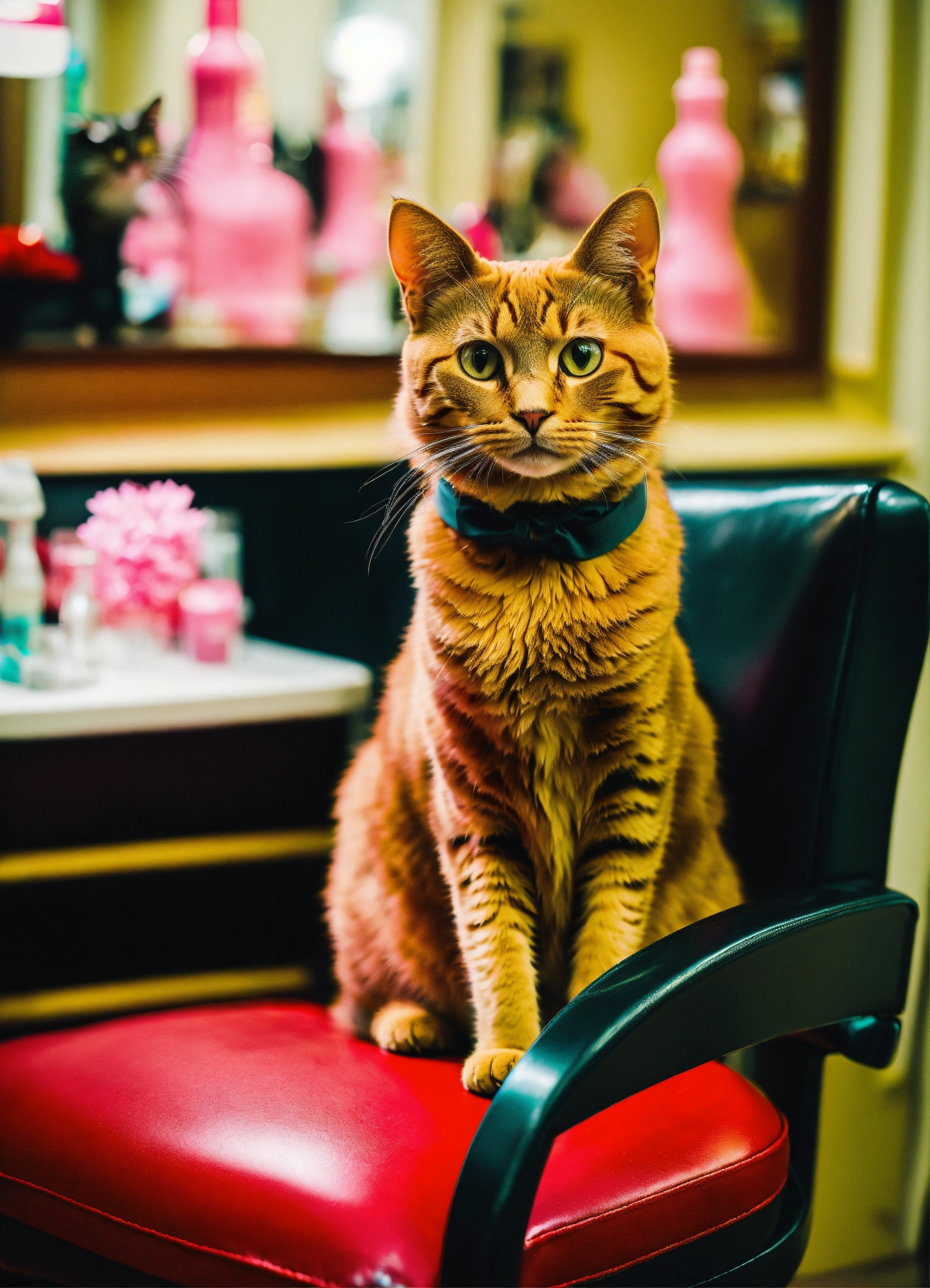 Lexica - Cat near the hairdresser's chair