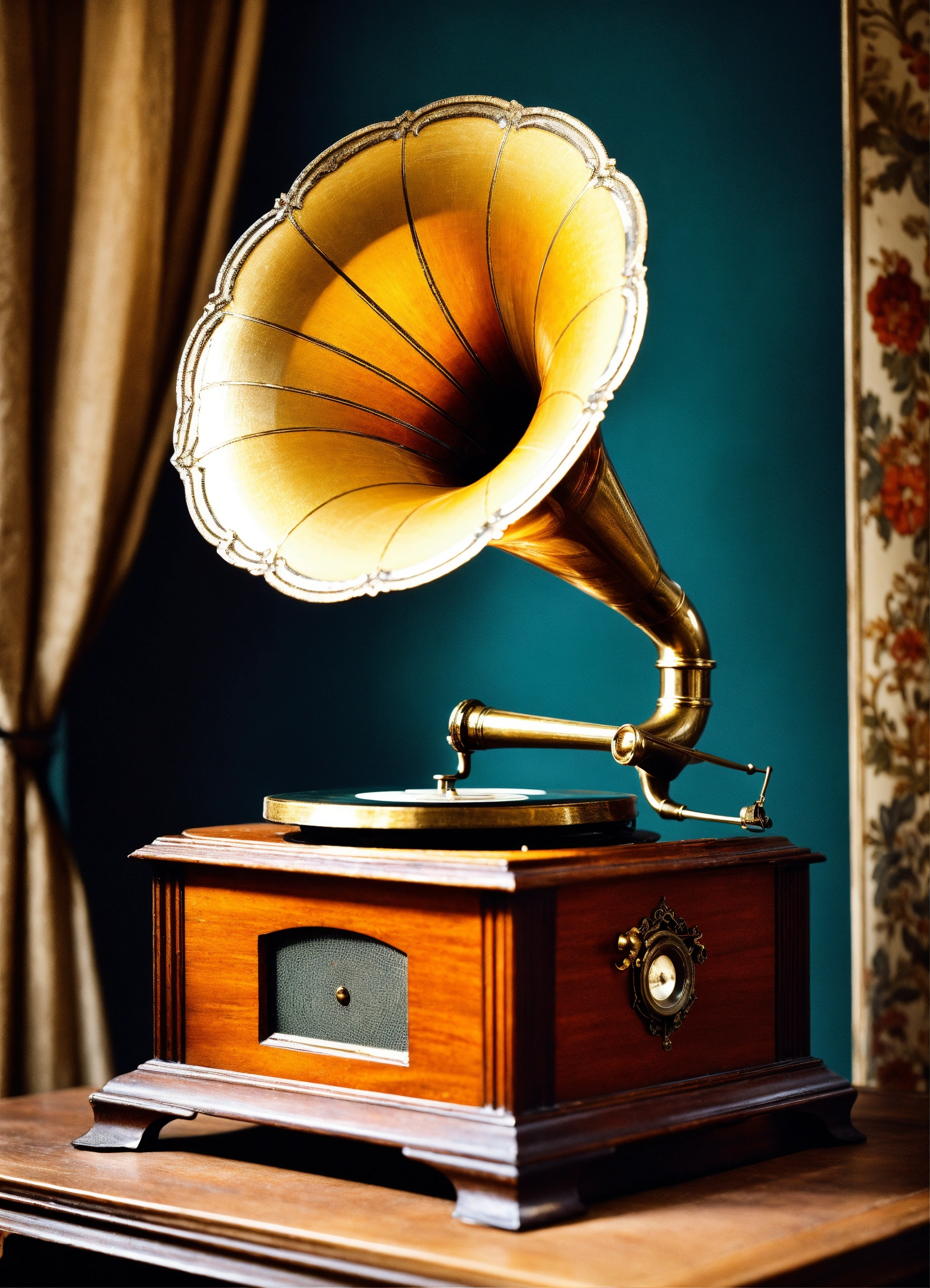 Lexica - Beautiful old gramophone, beautiful detail.