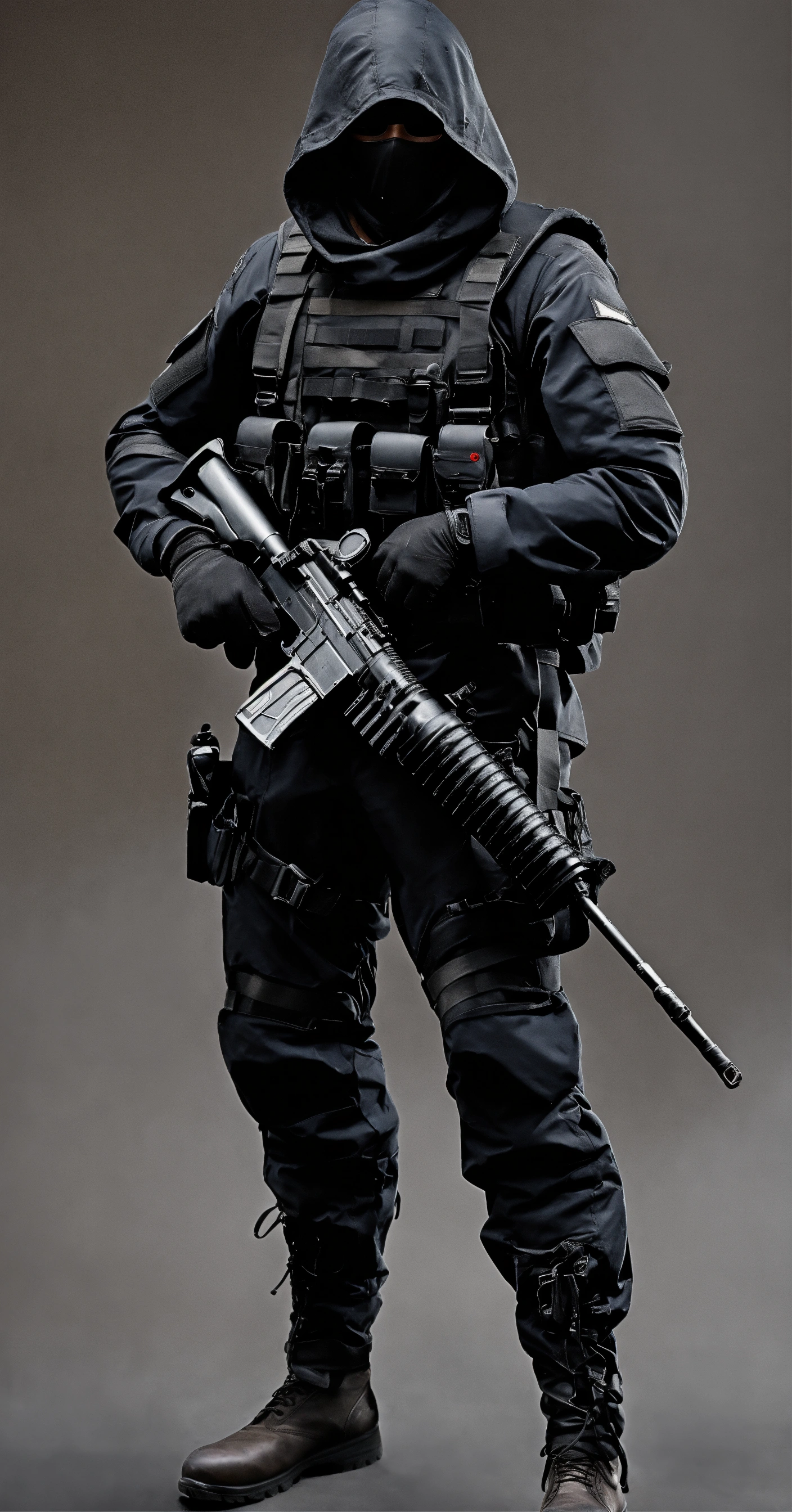 Lexica - Loneley soldier, comando outfit, masked face , full body image ...