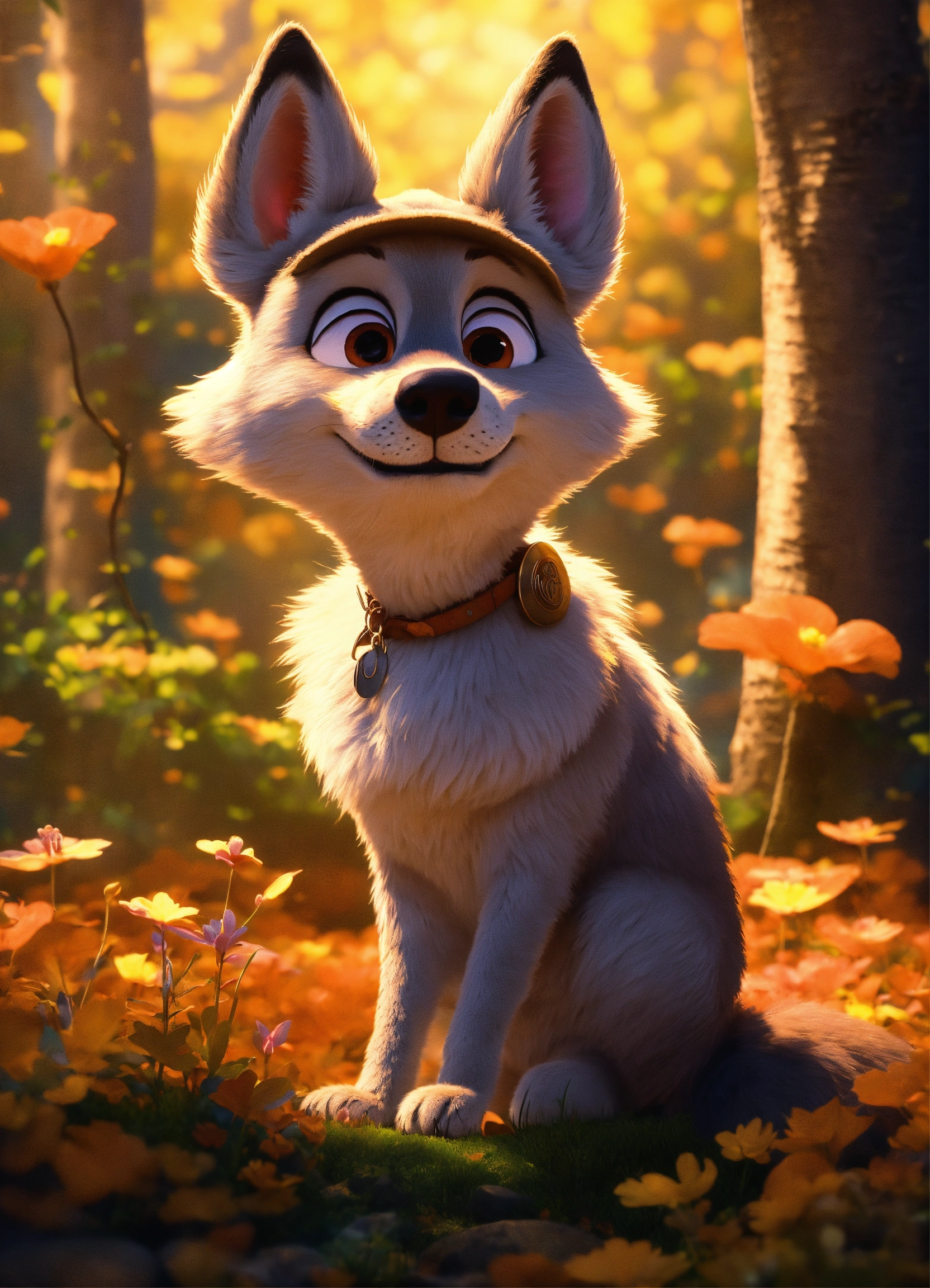 Lexica - Un petit loup trop mignon dans une ambiance magique avec des ...