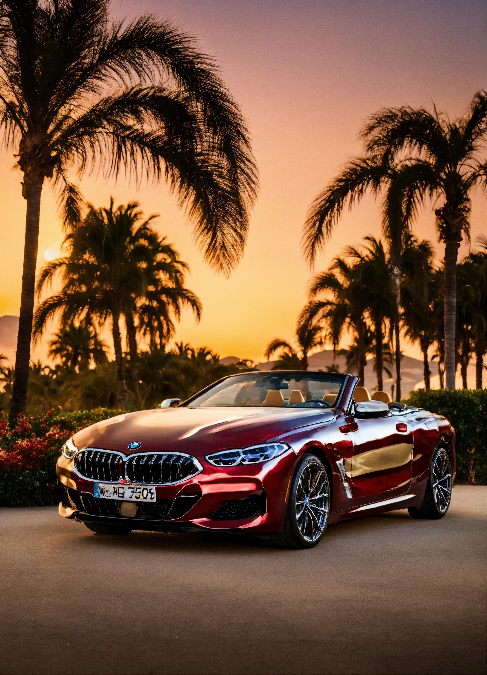 Lexica - 20203 bmw 850i convertible burgundy and Gold with mansion and ...