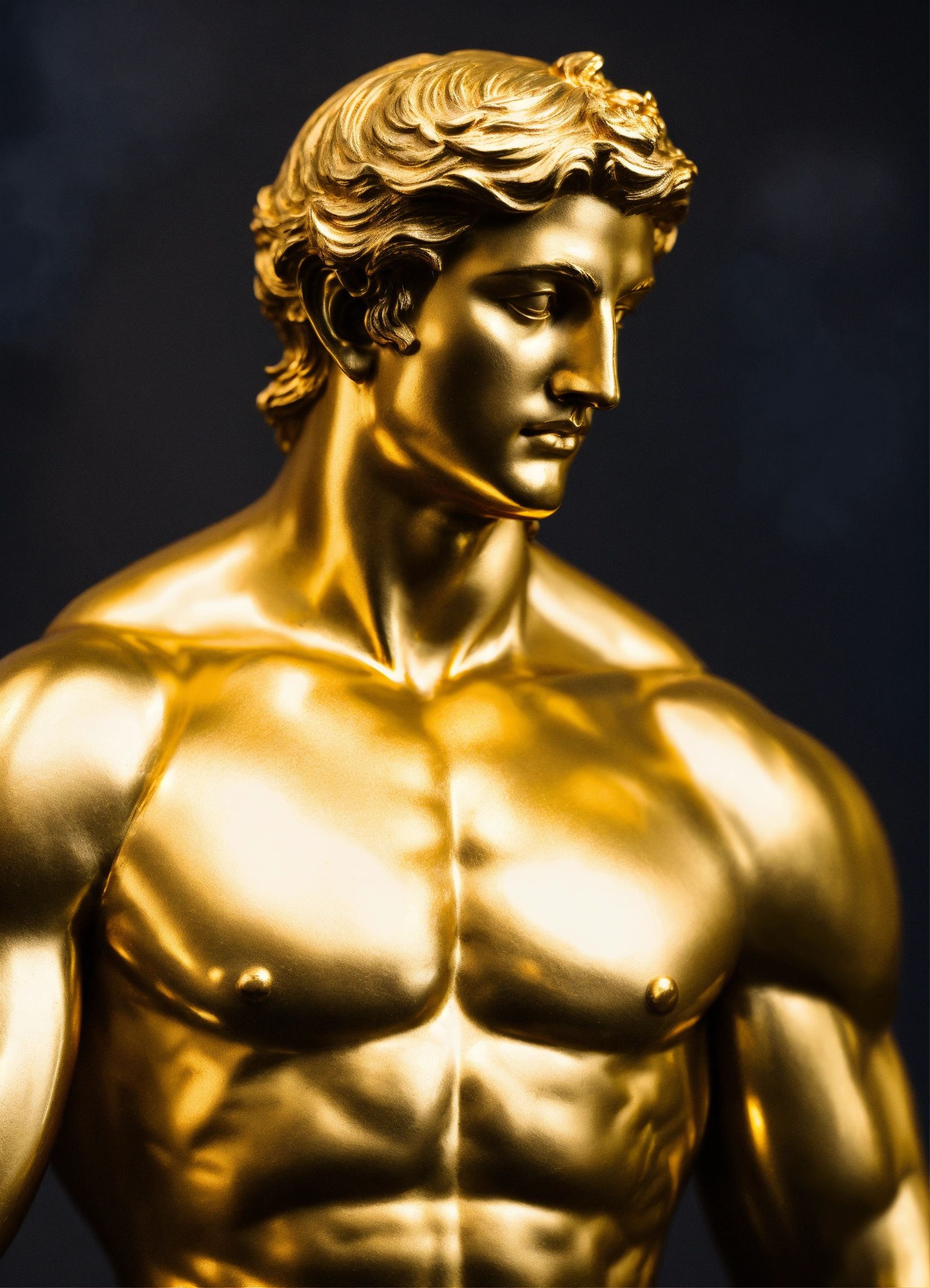 Lexica - Simple muscular greek god statue with middelparting hair with ...