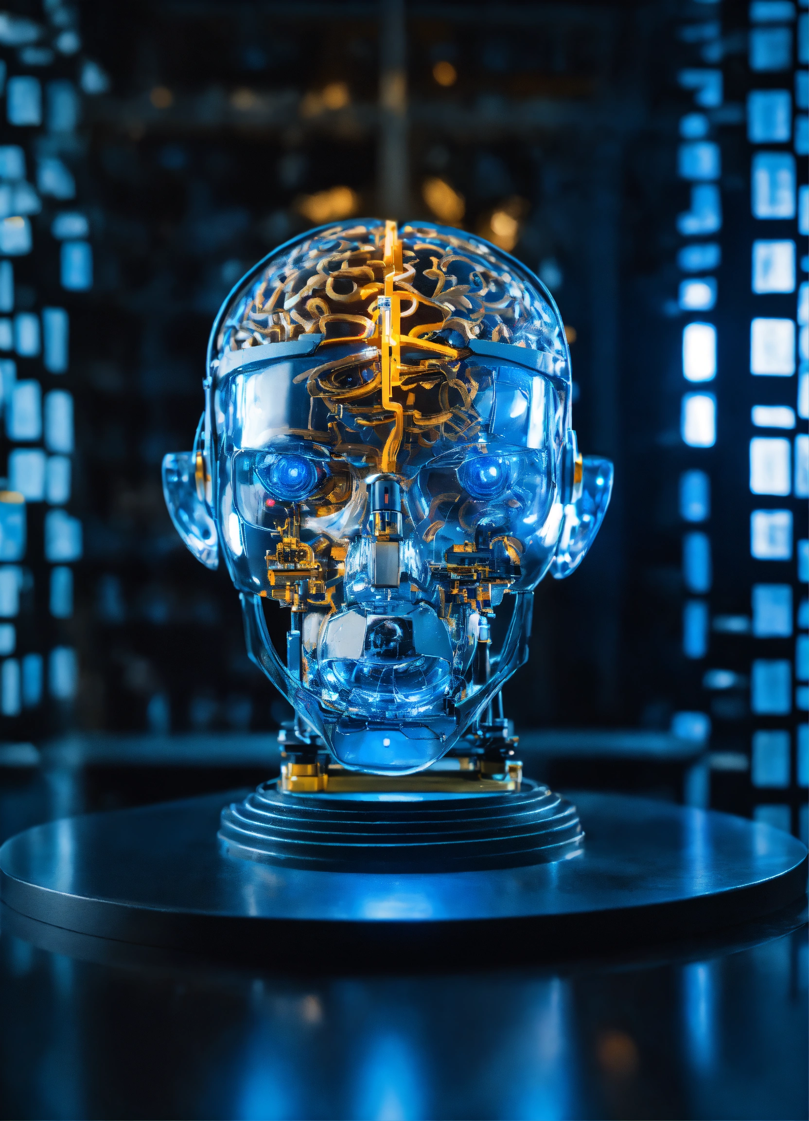 Lexica - "Illuminated Thought Process", glowing brain center stage ...