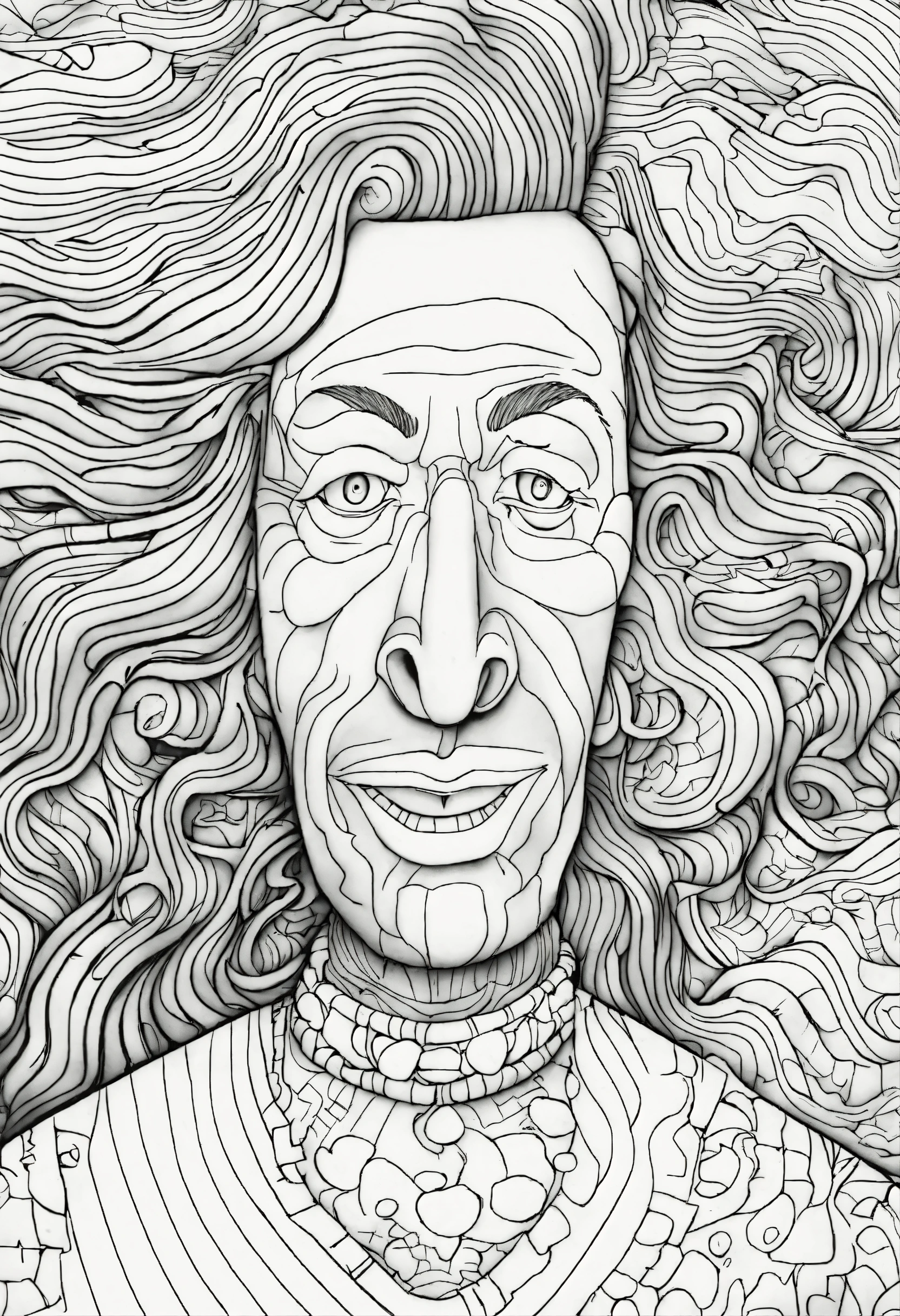 Lexica - Coloring page for adults, wavy lines, MAD Magazine Character ...