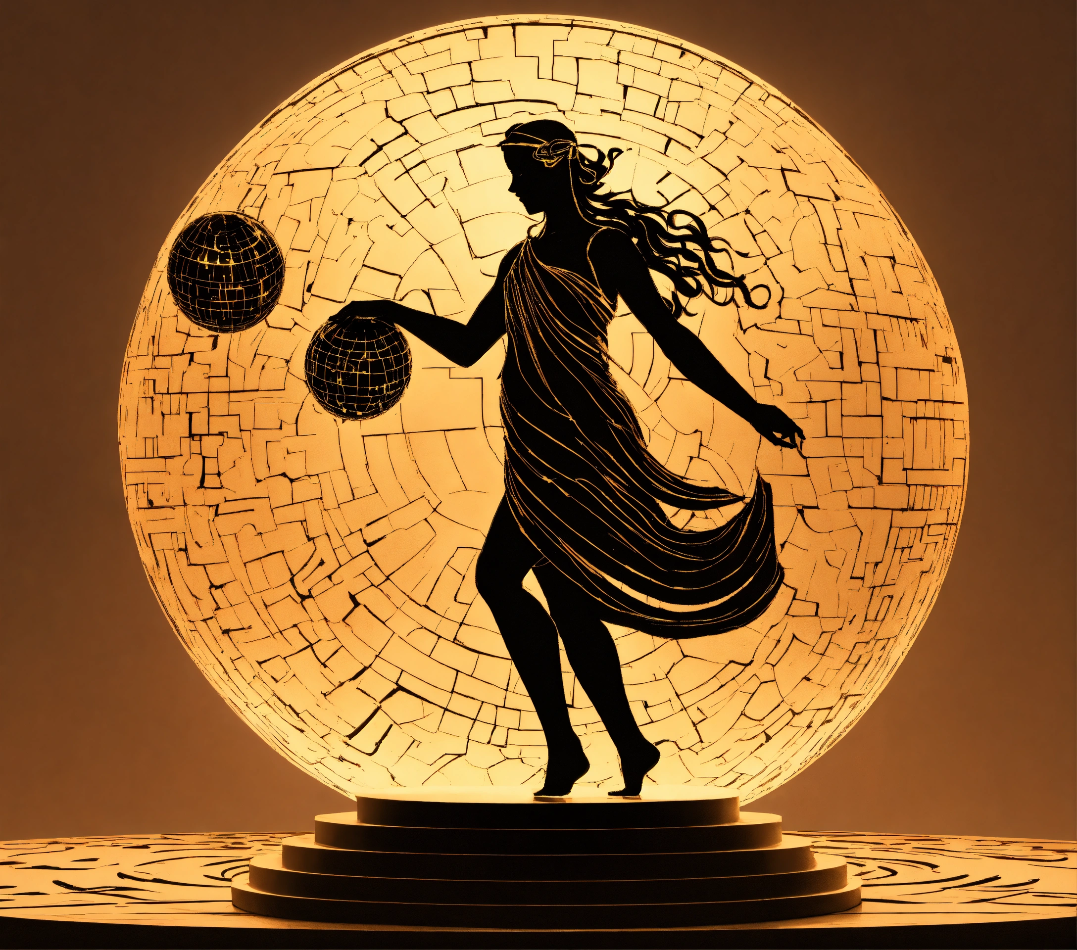 Lexica - Please design a Greek goddess dancing with a ball of COMPUTER ...