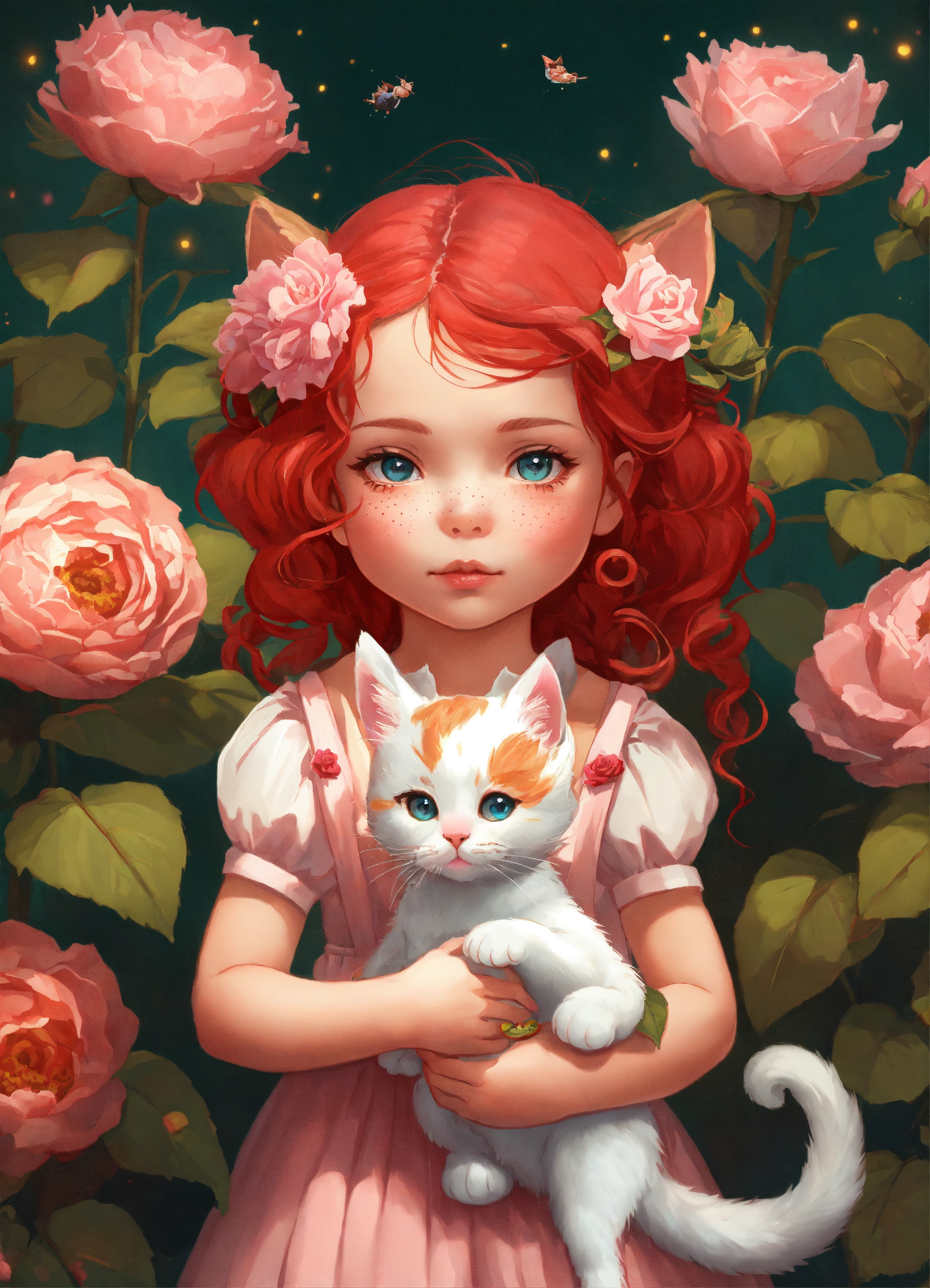 Lexica - Full body of a sweetness Baby chibi Girl freckled,two braids ...