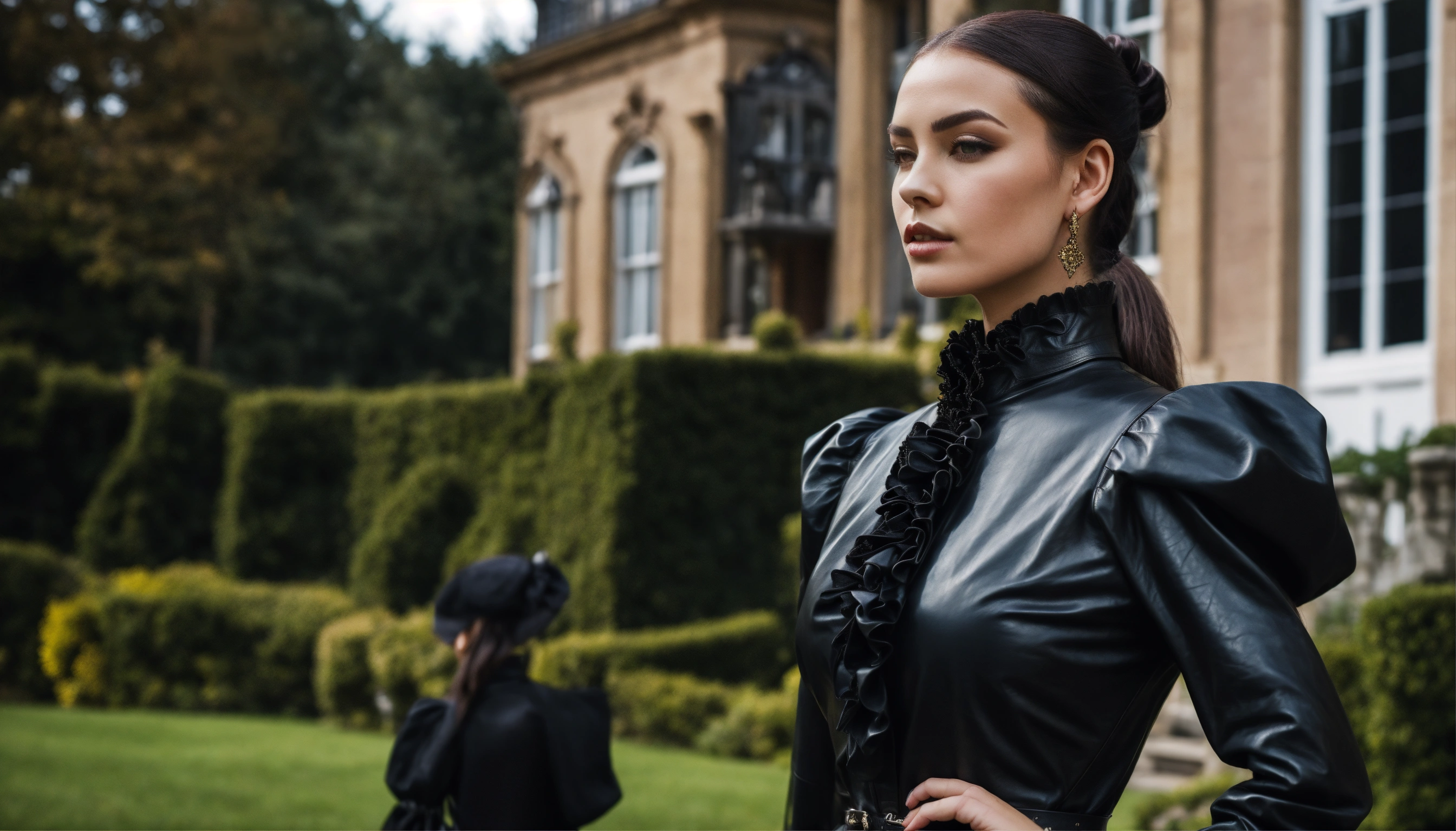 Lexica - Two stunning arrogant women fashion model, strict victorian ...