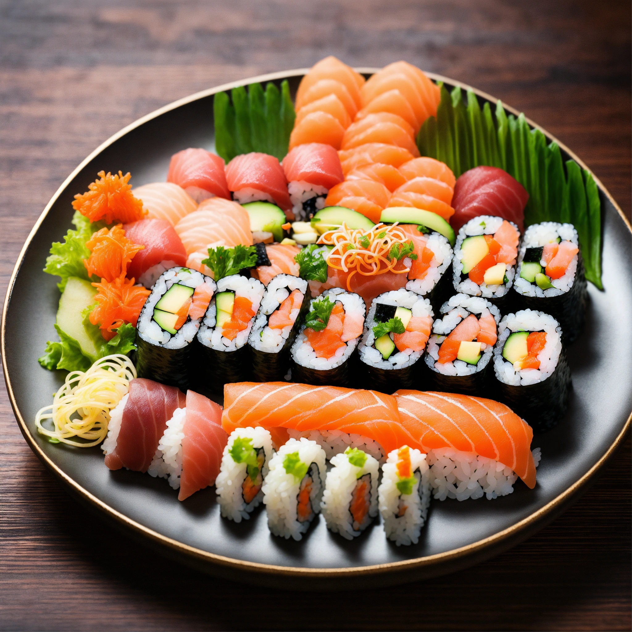 Lexica - Imagine a traditional Japanese sushi platter that's a work of ...