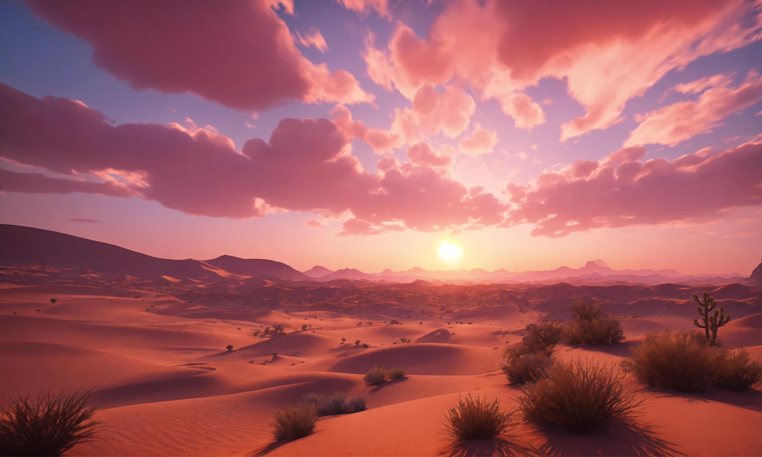 Lexica - UNREAL ENGINE 16K FULL DETAIL sunrise in the desert digital ...