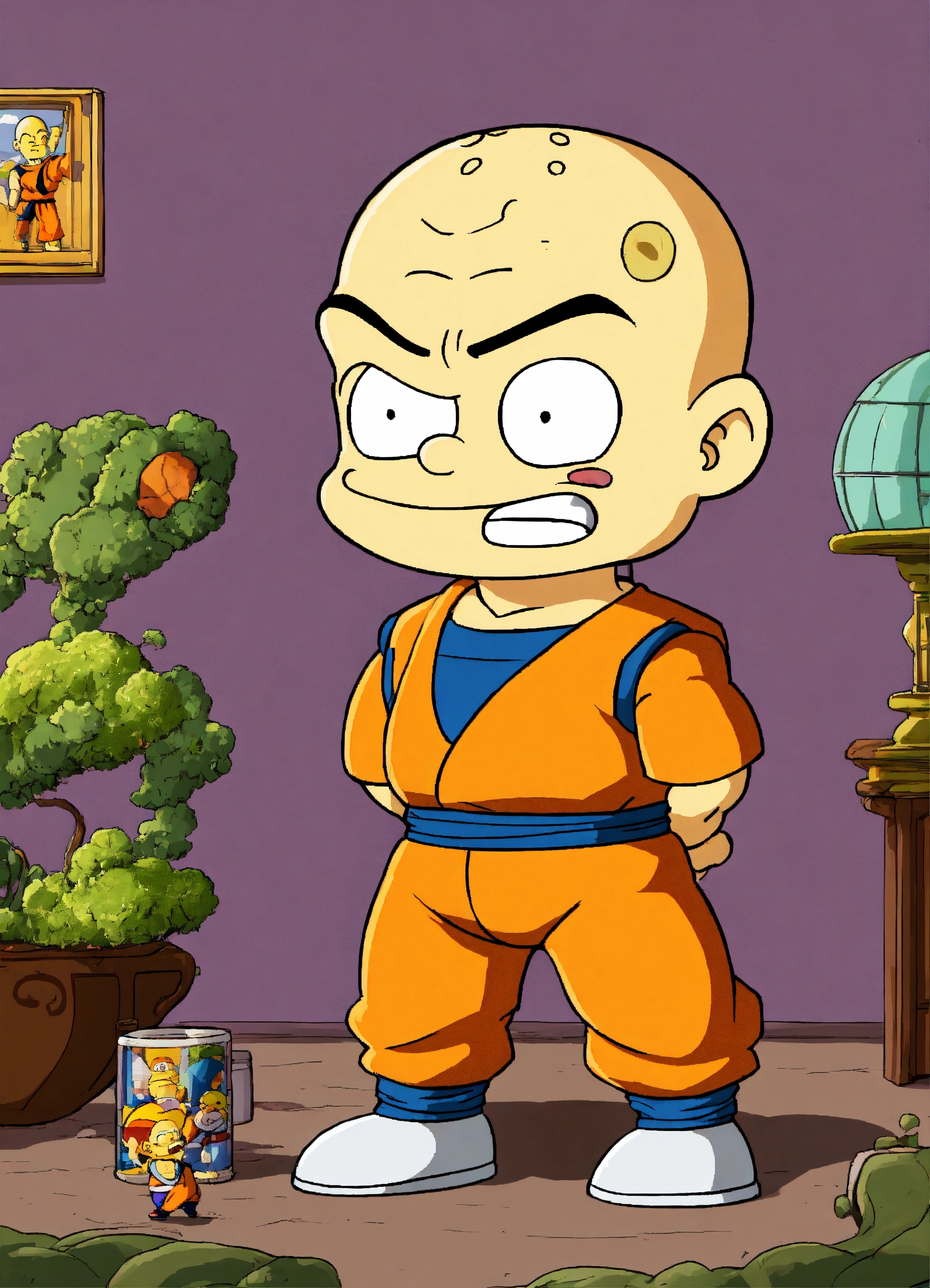 Lexica - Krillin from Dragon Ball Z as style of The Simpsons