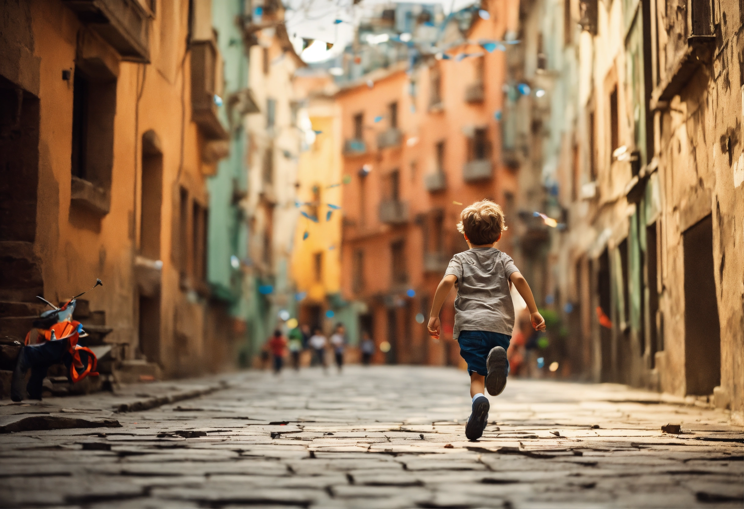 Lexica - Little boy made of paper with kid drawing style, escape ...