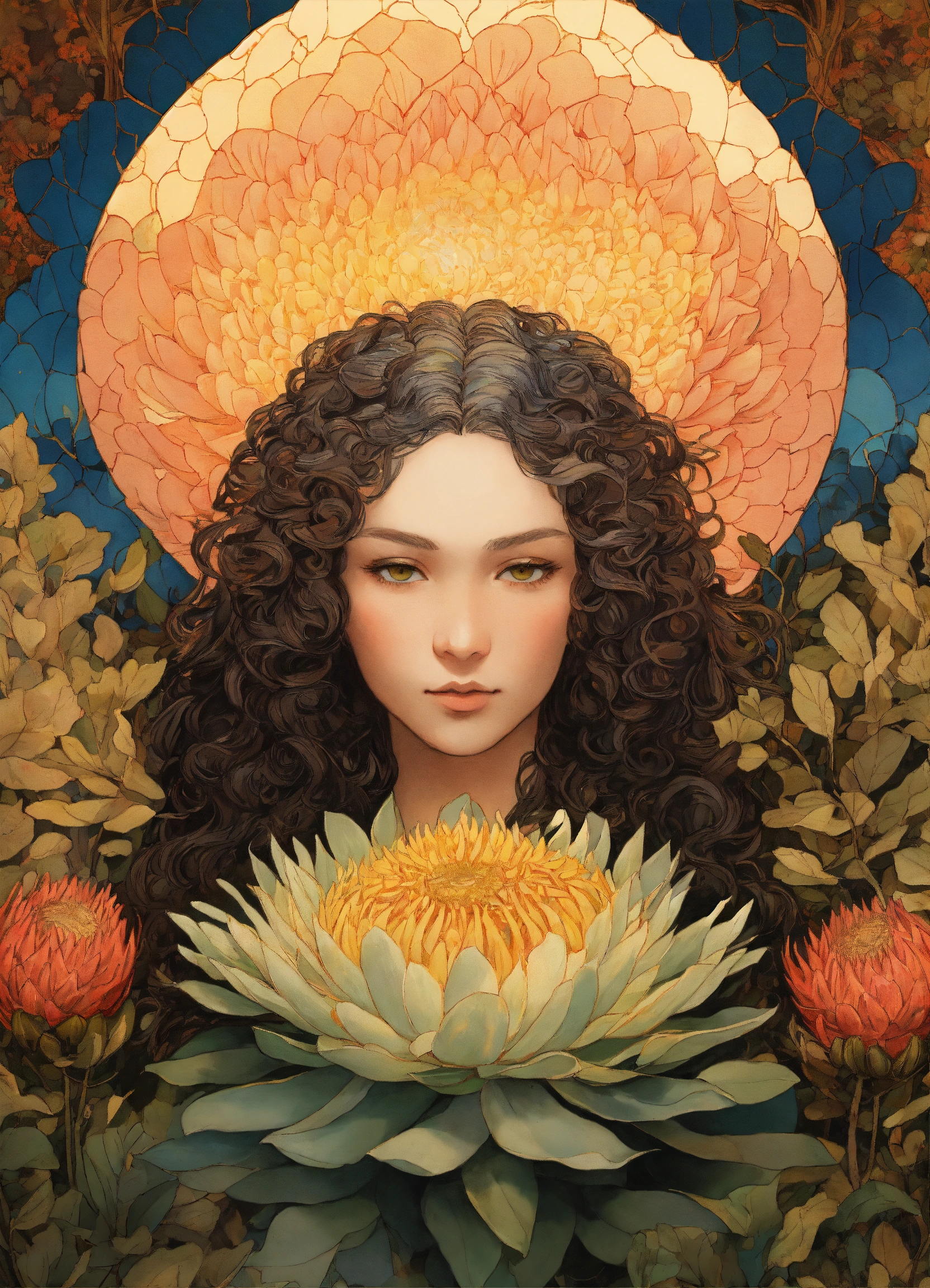 Lexica - A modern illustration. Heavy detail. a portrait of Protea ...