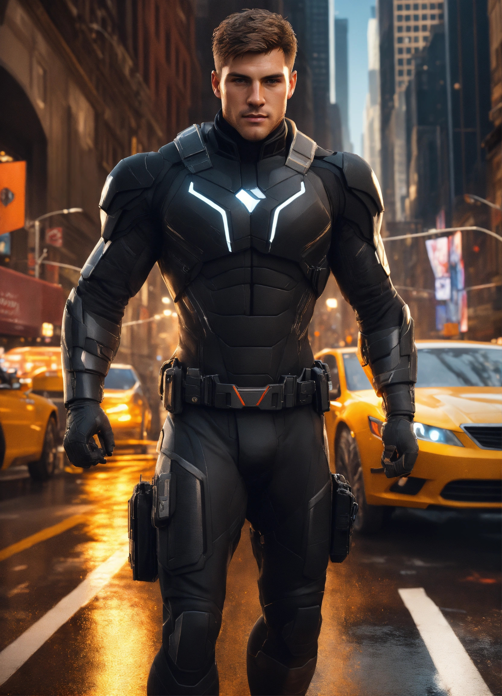 Lexica - Full body of a Handsome, athletic white male, with short brown ...