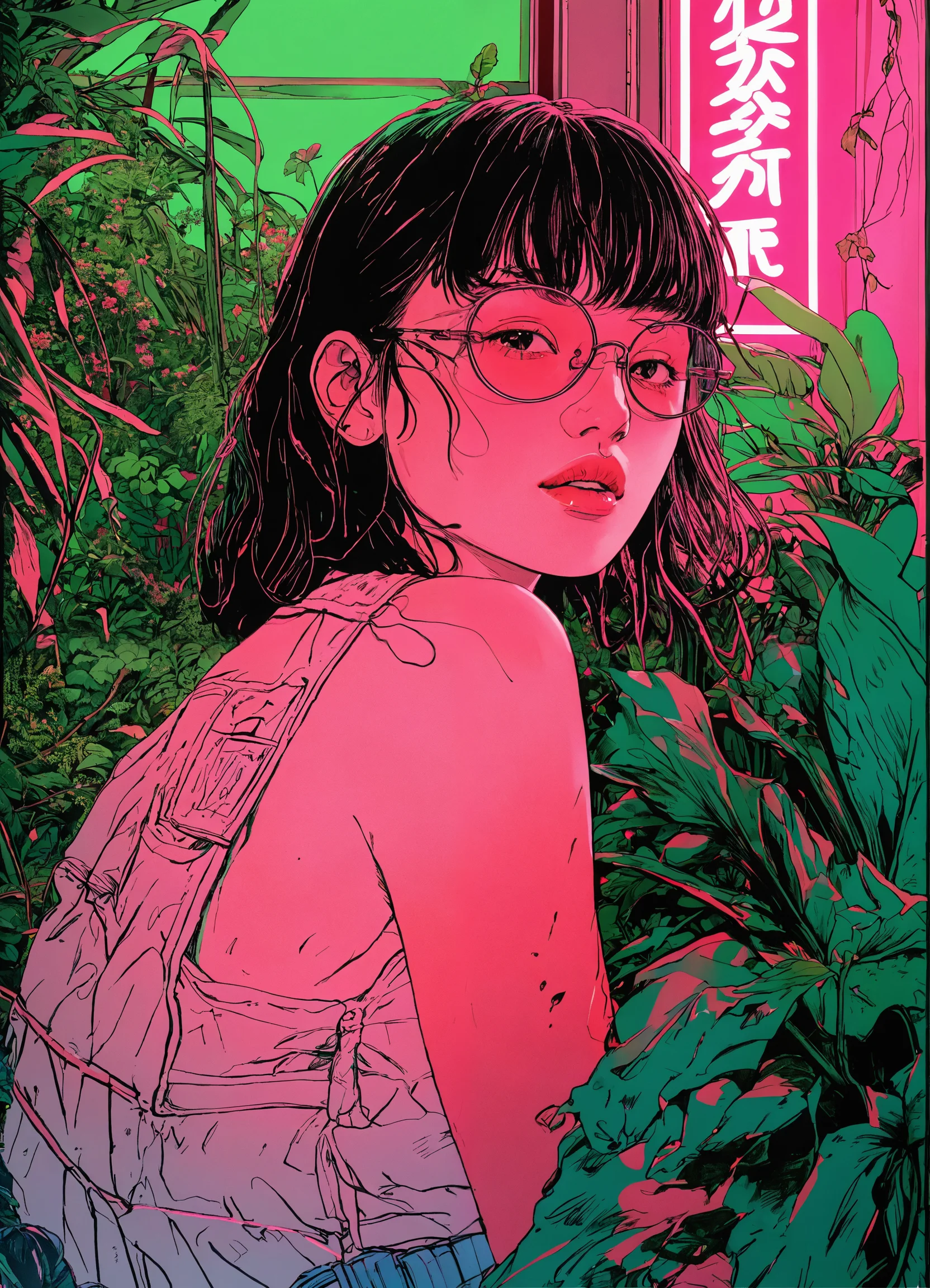 Lexica - Neon signs, Akira style, detailed line art, fine details, full ...