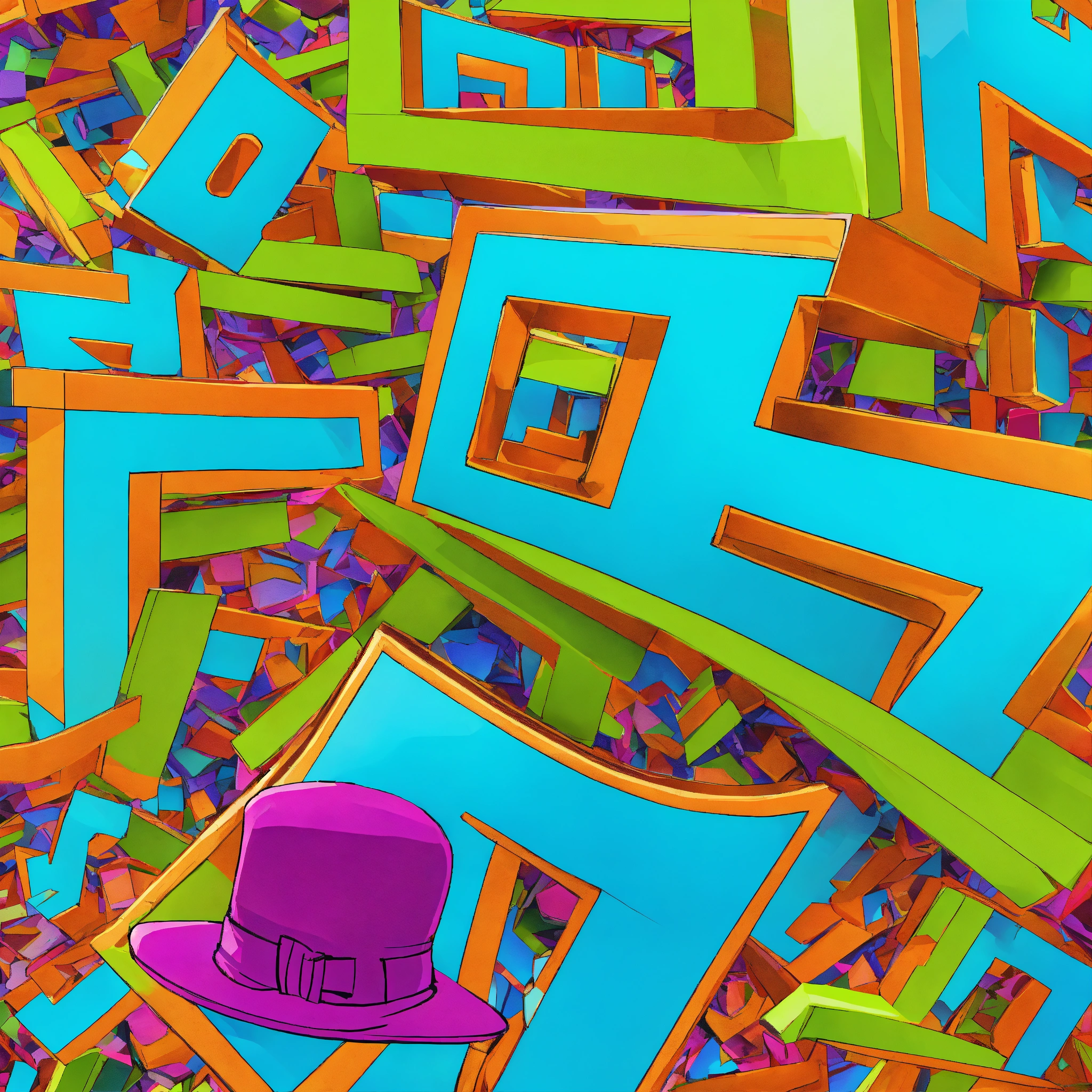 Lexica - Generate a colorful hip-hop-style image of the word 'HATS ...