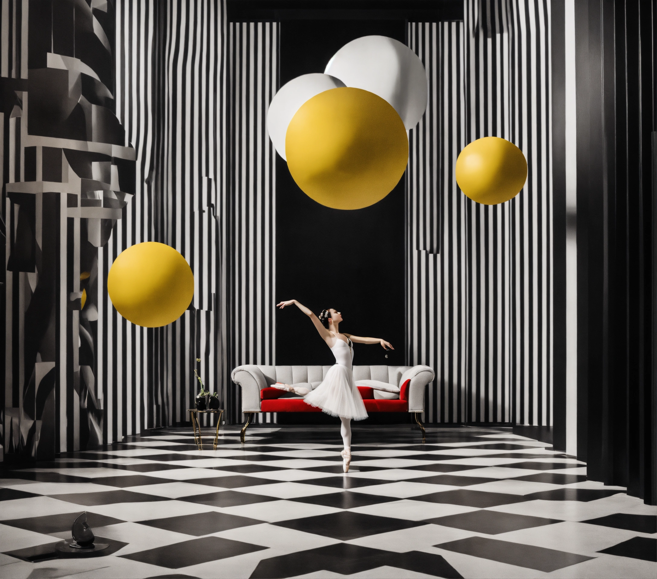 Lexica - Black and white, primary colors, 3d abstract landscape ...