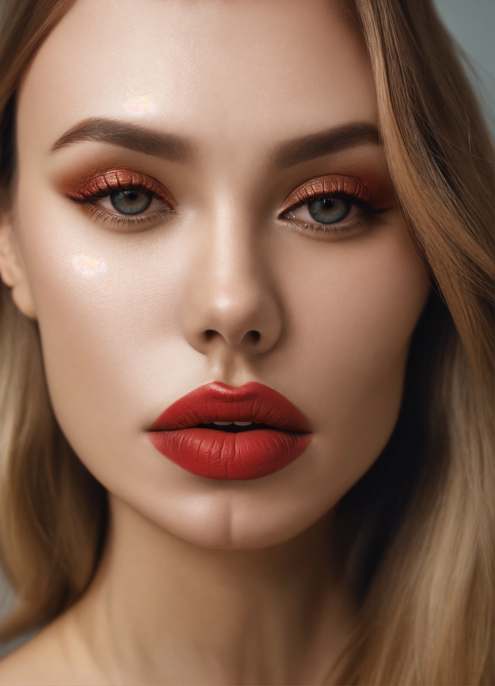 Lexica - Lips makeup in triangle downwards pointed shaped mirror ...