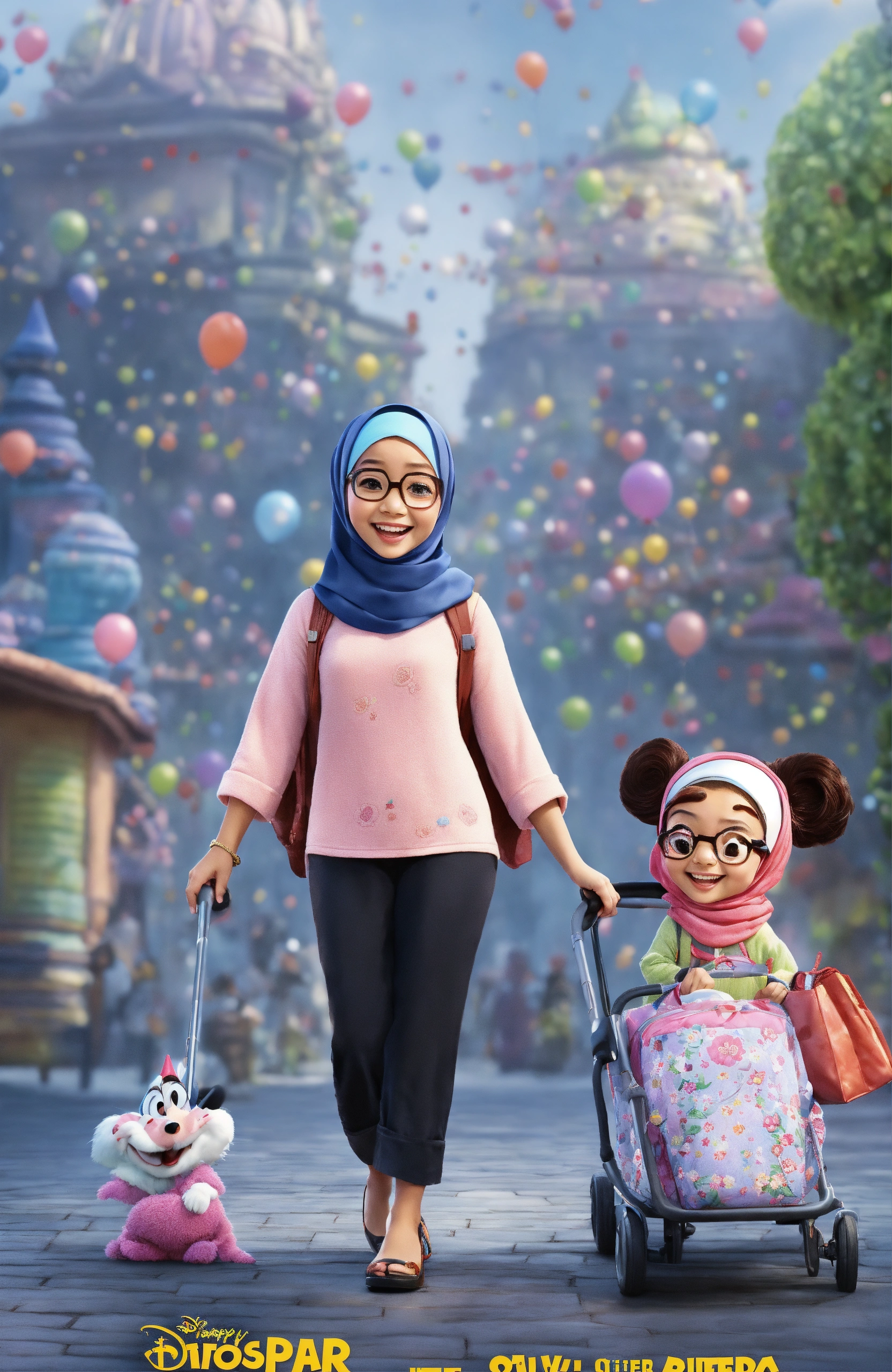 Lexica - Disney pixar film poster, movie tittle yaya n ava, happy young ...