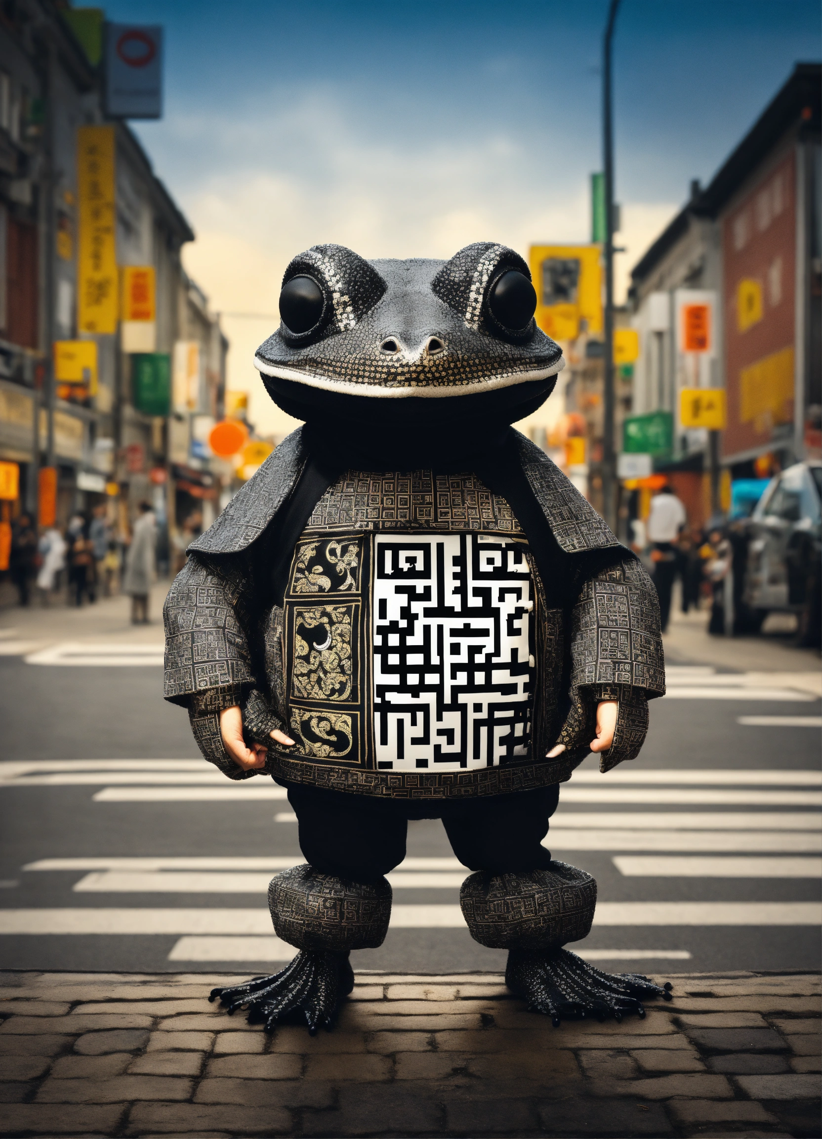 Lexica - A toad made out of a 3d black and white optical illusion, ying ...