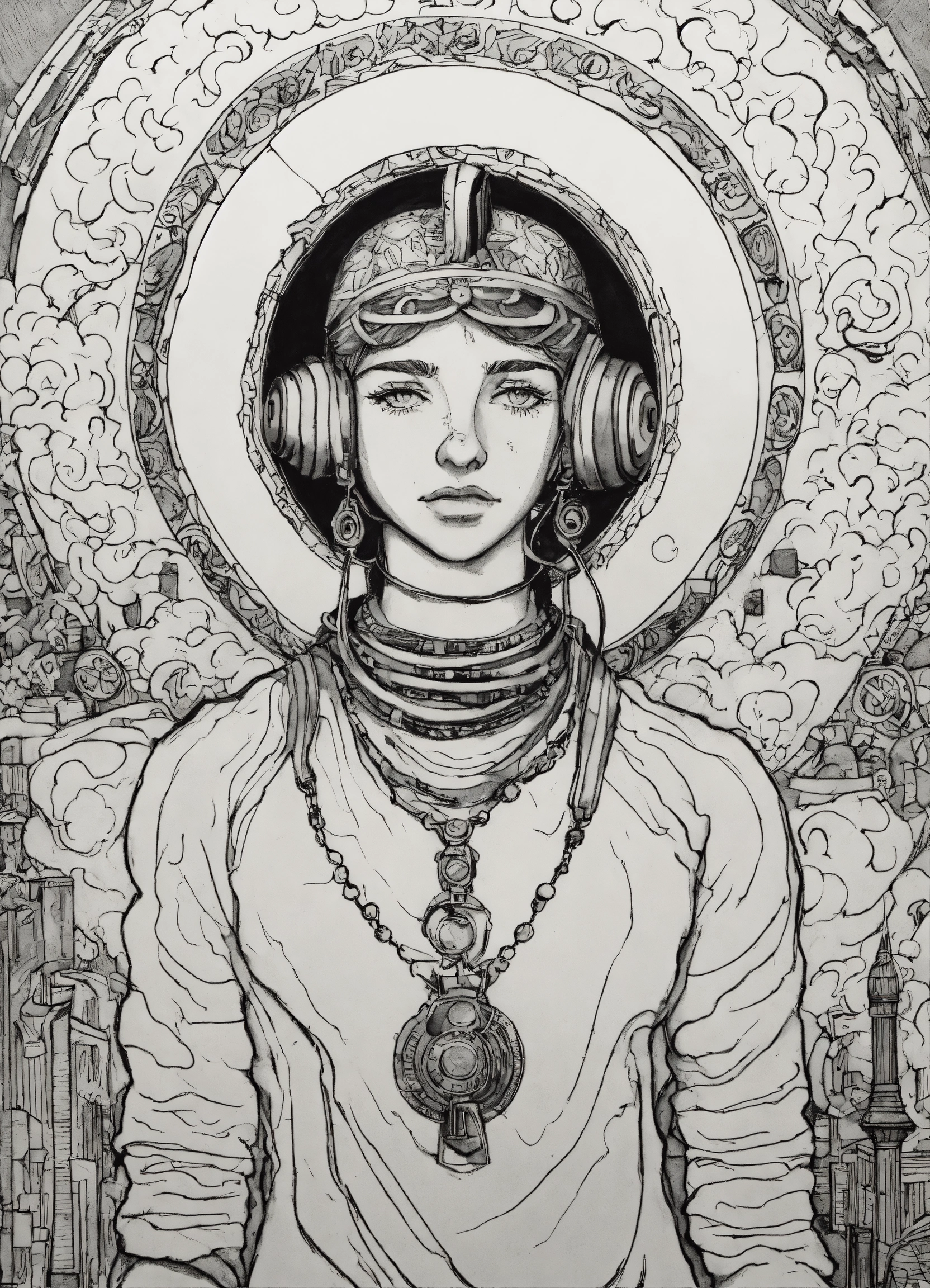 Lexica - Ink drawing cartoon style image of thought giving gratitude to ...